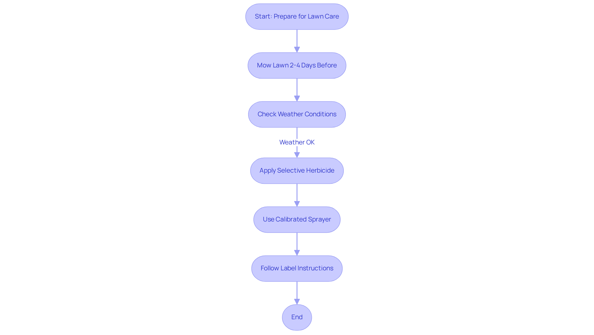 Follow the arrows to see the steps for applying lawn care techniques. Each box represents a key action to take for maintaining a healthy lawn and managing weeds effectively. Follow the arrows to see the steps for applying lawn care techniques. Each box represents a key action to take for maintaining a healthy lawn and managing weeds effectively.