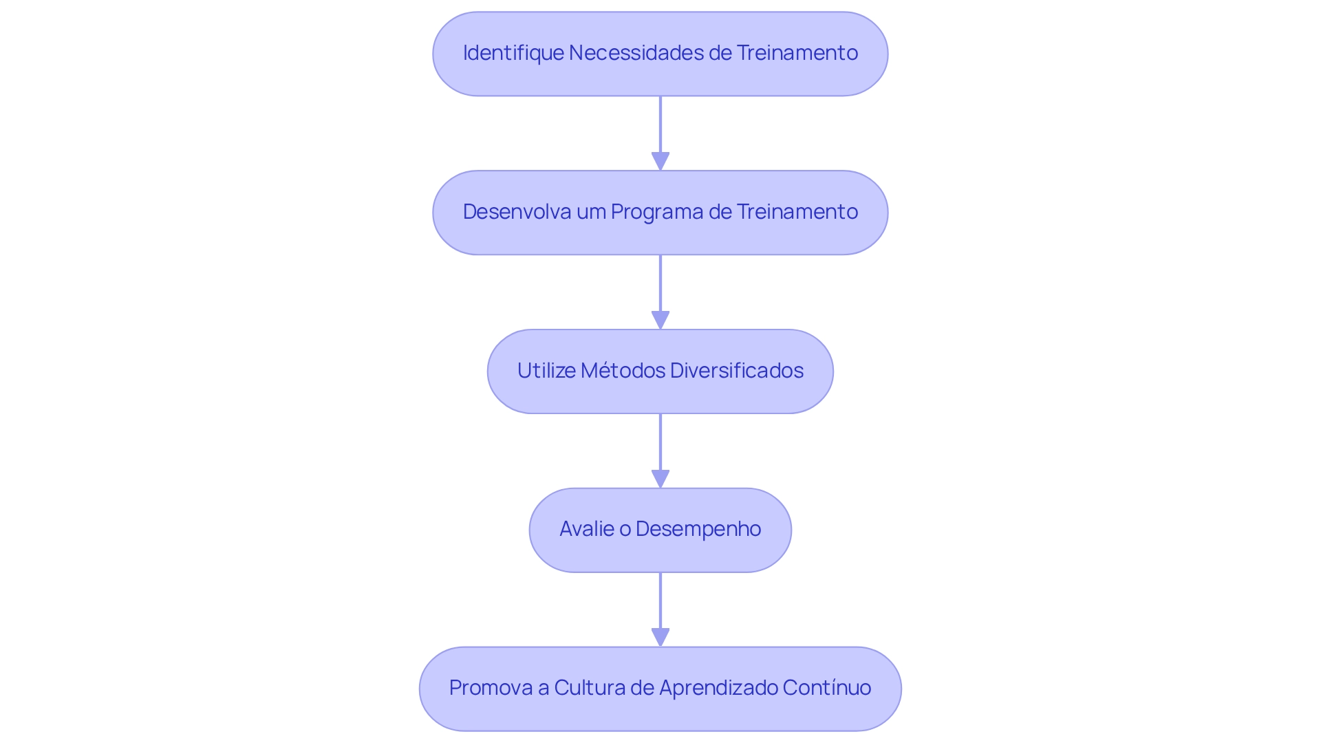 Cada caixa representa uma etapa no processo de capacitação, e as setas indicam a sequência das ações a serem seguidas.