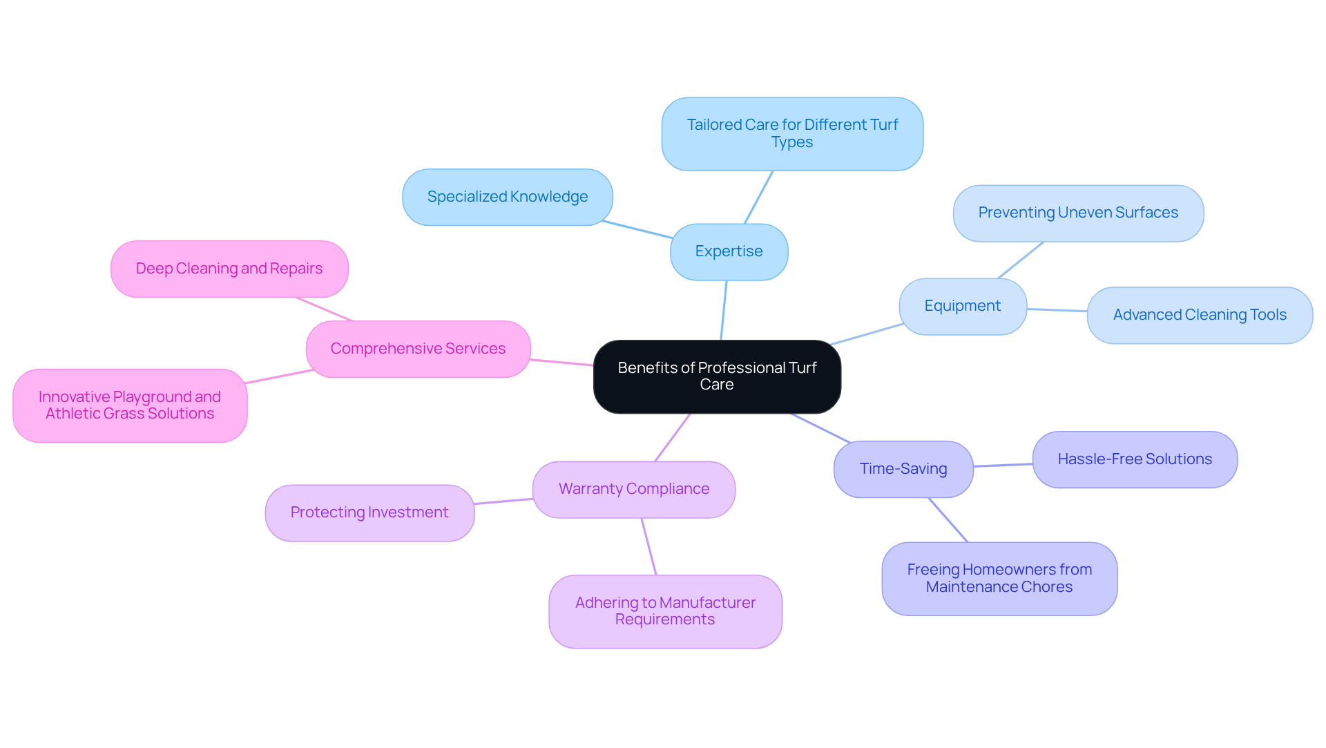 The center represents the main idea of leveraging professional services, while the branches show the specific reasons why this is beneficial. Each color-coded branch highlights a different aspect of the advantages.