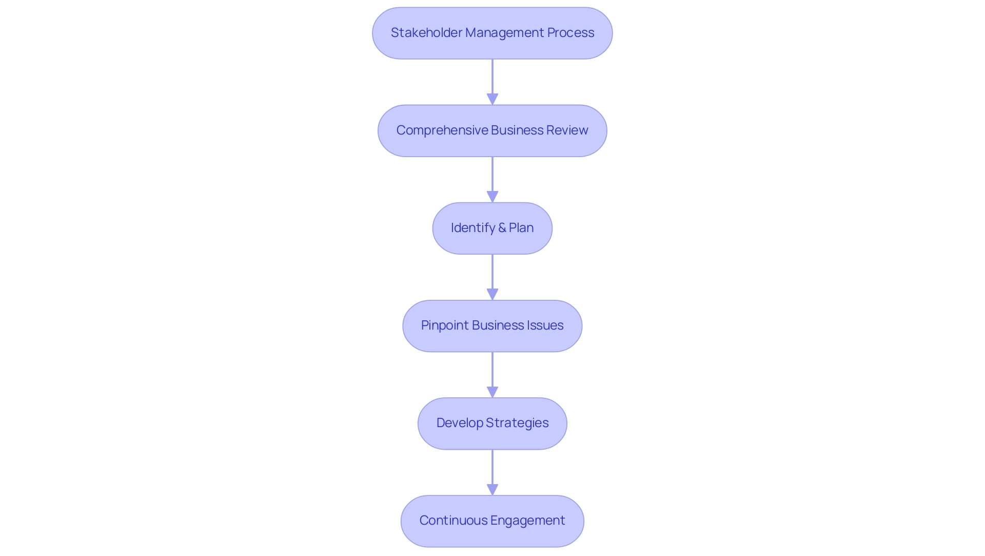 Each box represents a phase in the stakeholder management process, with arrows indicating the flow from one phase to the next.