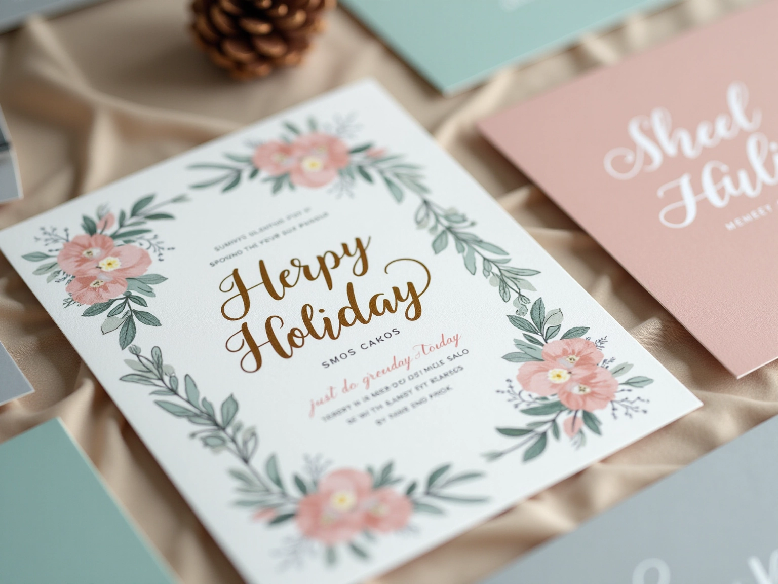 Warm Holiday Card Design with Muted Colors