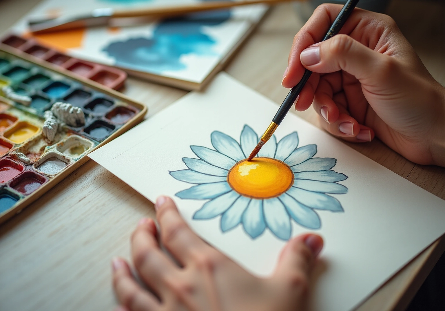 Watercolor Daisy Painting Tutorial Watercolor Daisy Painting Tutorial