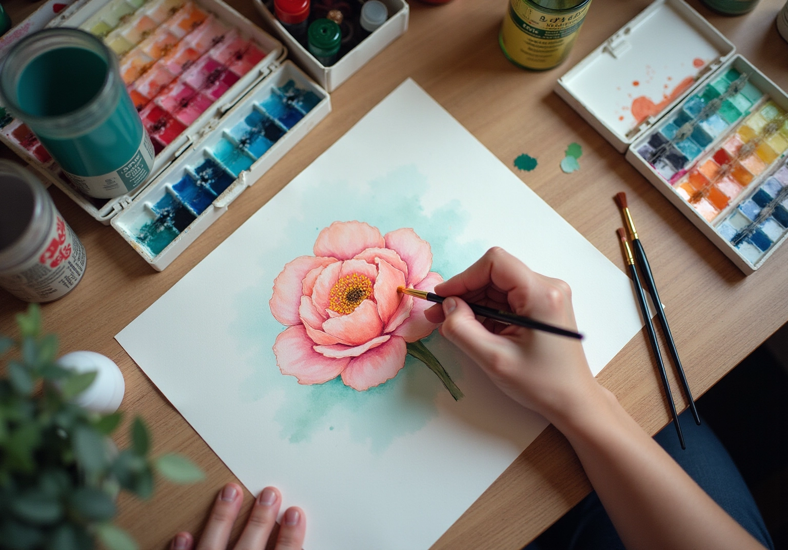 Watercolor Layering Technique in Action Watercolor Layering Technique in Action