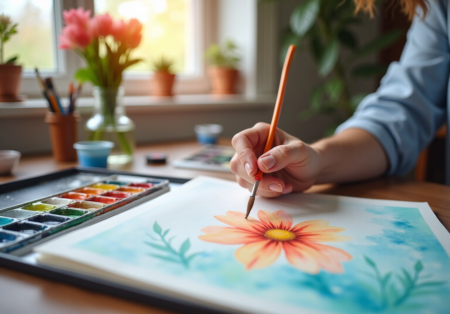 Watercolor Painting in Progress Watercolor Painting in Progress