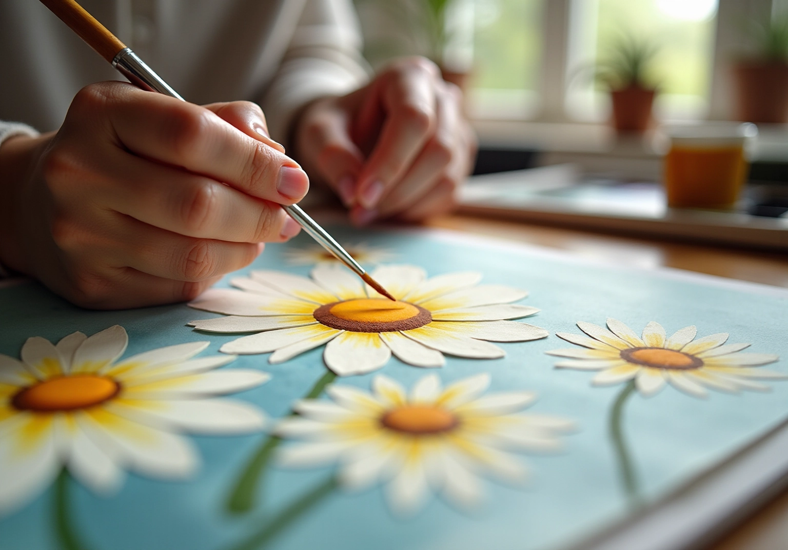 Watercolor Painting of Daisies Watercolor Painting of Daisies