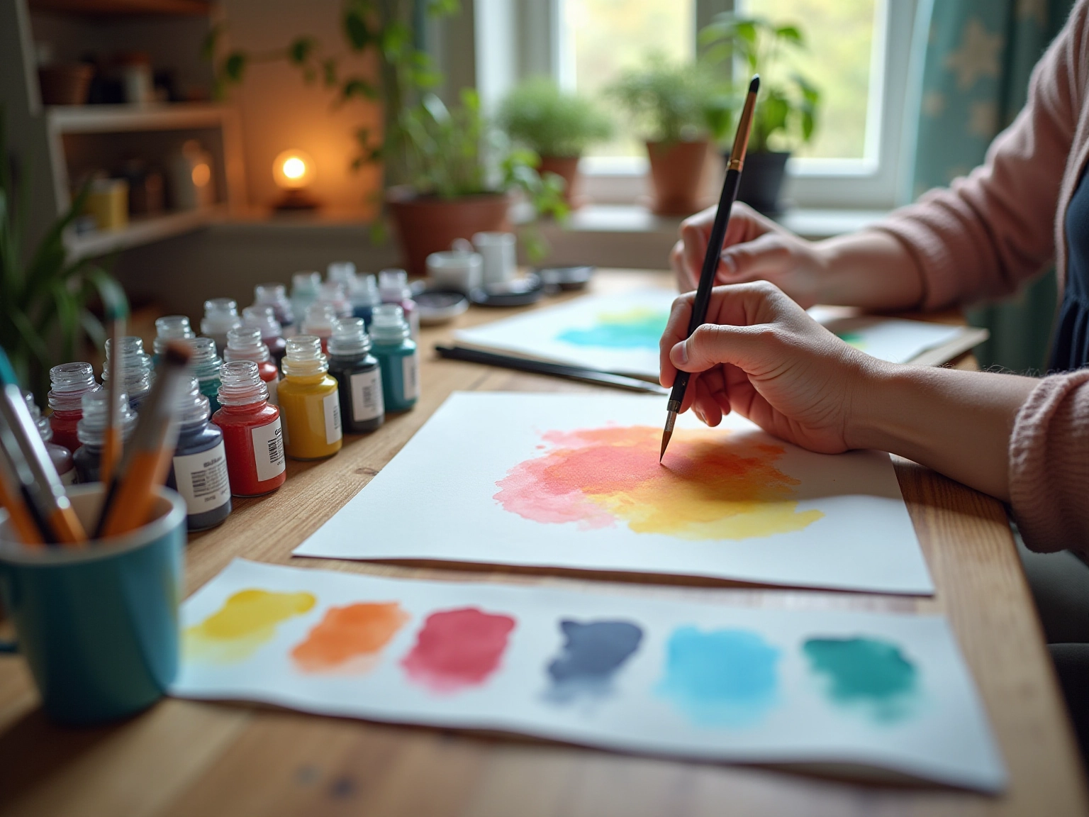 Watercolor Painting Workspace Watercolor Painting Workspace