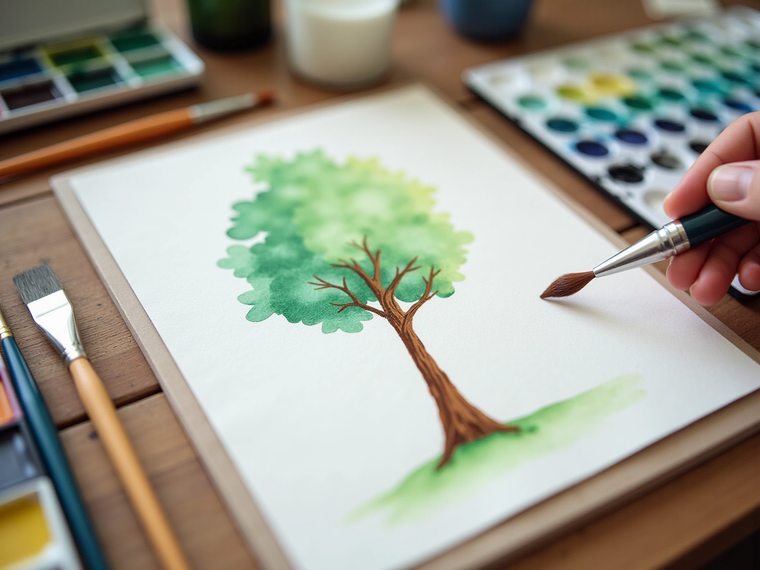 Watercolor Tree Painting in Progress Watercolor Tree Painting in Progress