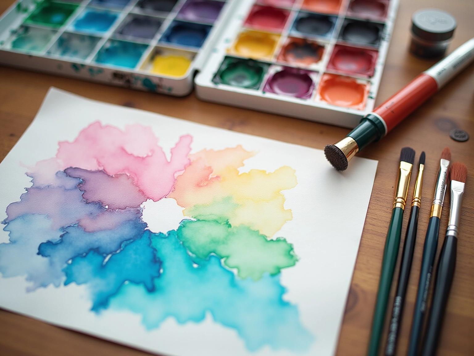 Watercolor Wet on Wet Technique Workspace Watercolor Wet on Wet Technique Workspace