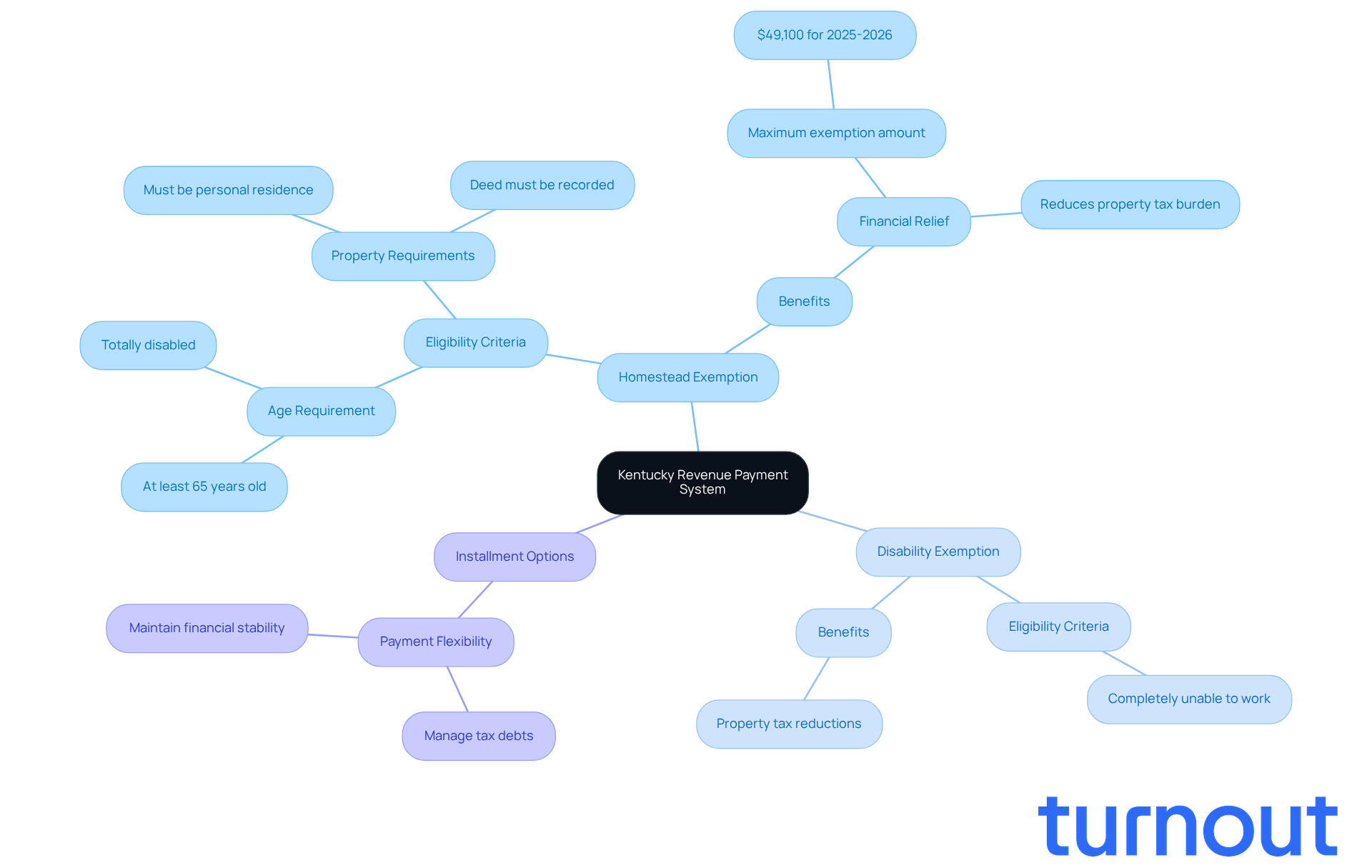 The central node represents the overall system, while the branches show specific components that can help individuals with disabilities navigate their tax obligations. Each branch contains important details that can lead to financial relief.