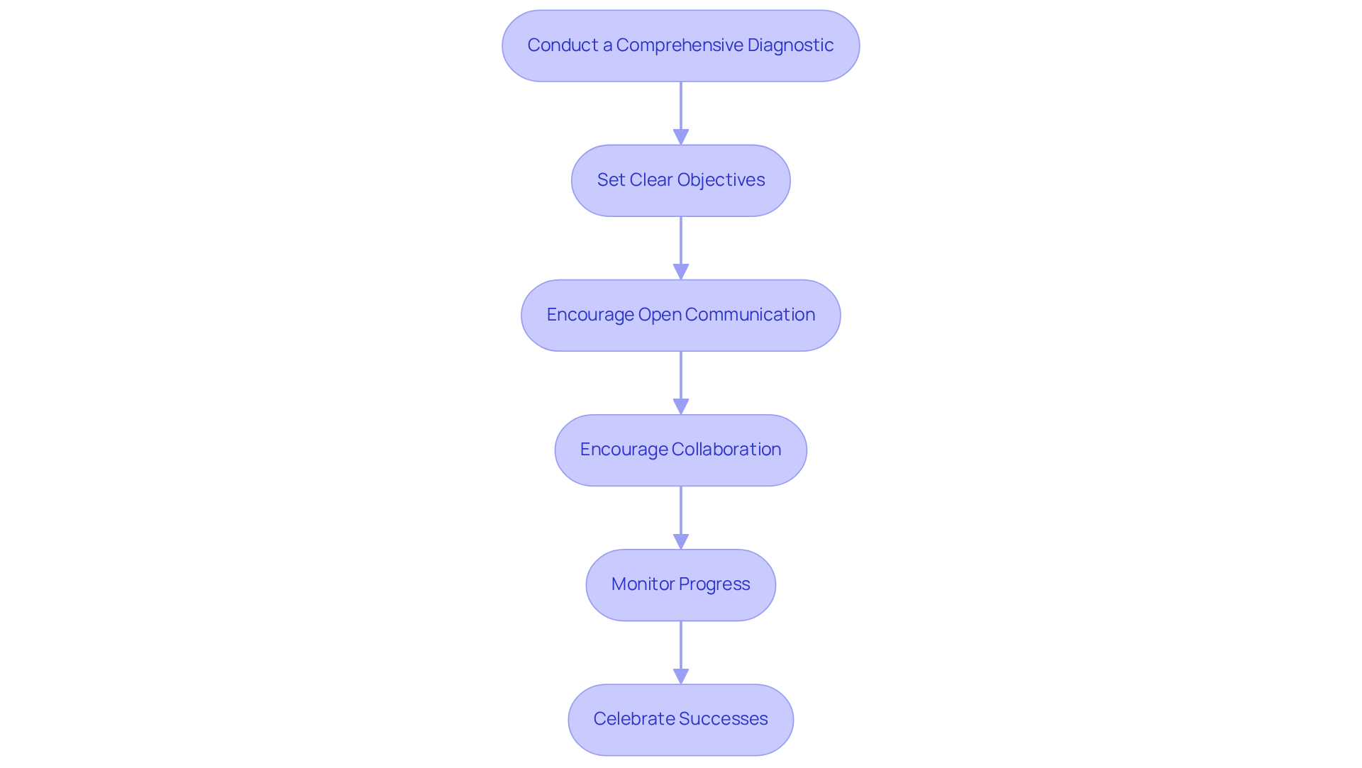 Each box shows a specific step in the implementation process. Follow the arrows to see how each step connects to the next, helping your team successfully adopt the DECADE Academy principles.