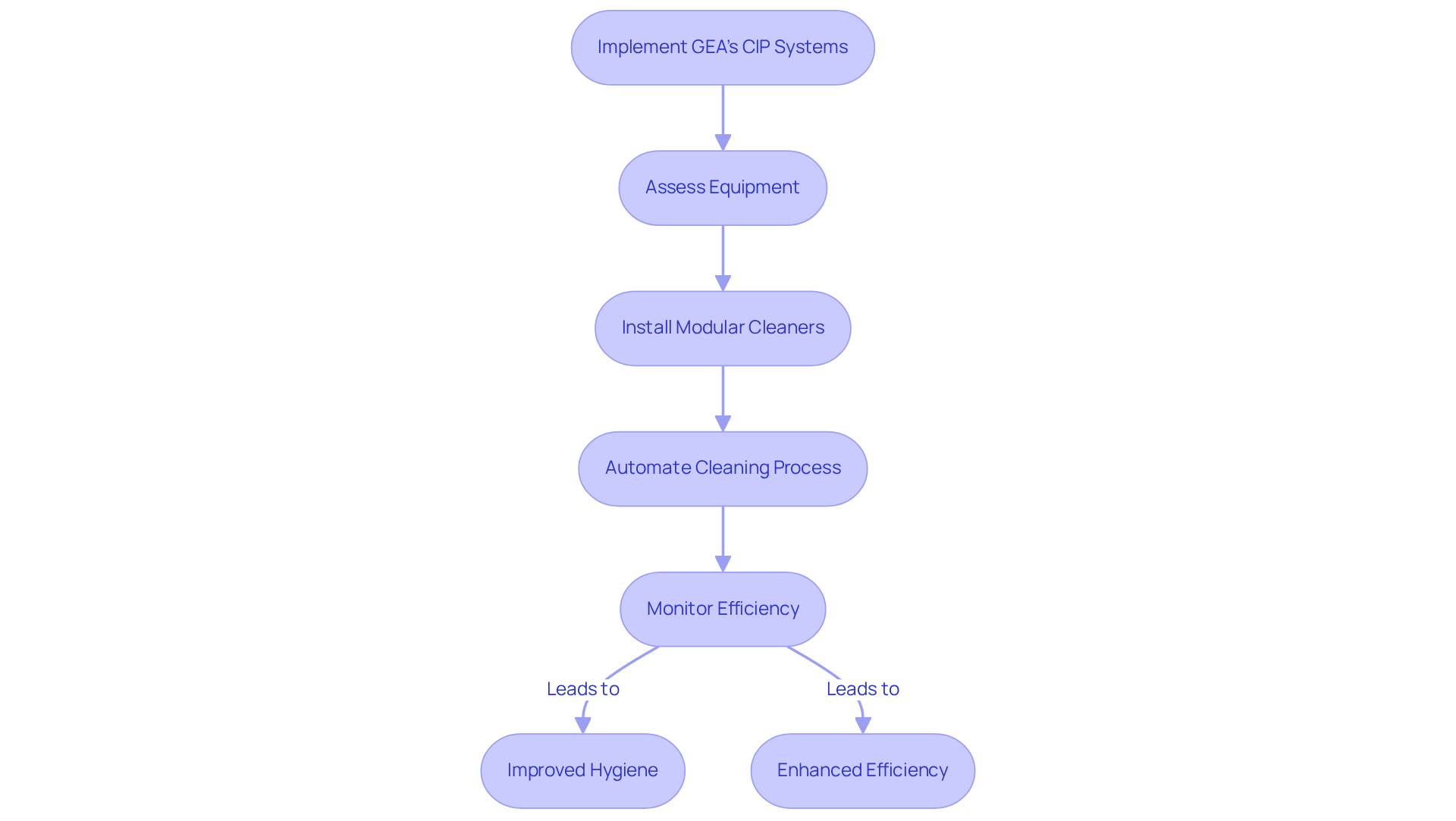 Follow the arrows to see how each step leads to improved hygiene and efficiency in food manufacturing. Each stage represents a crucial part of the process, from assessment to monitoring.
