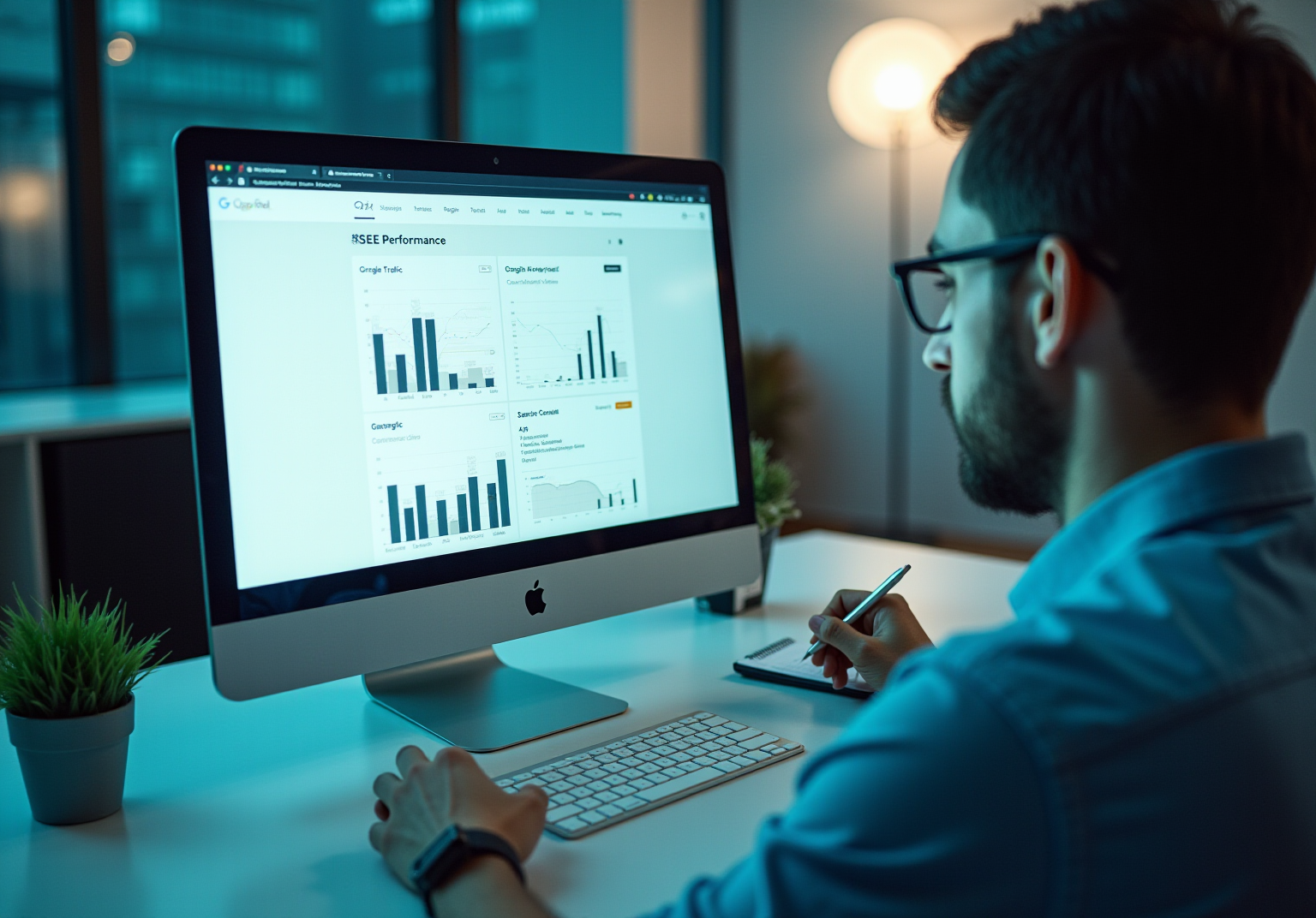 Analyzing SEO Performance in a Modern Workspace