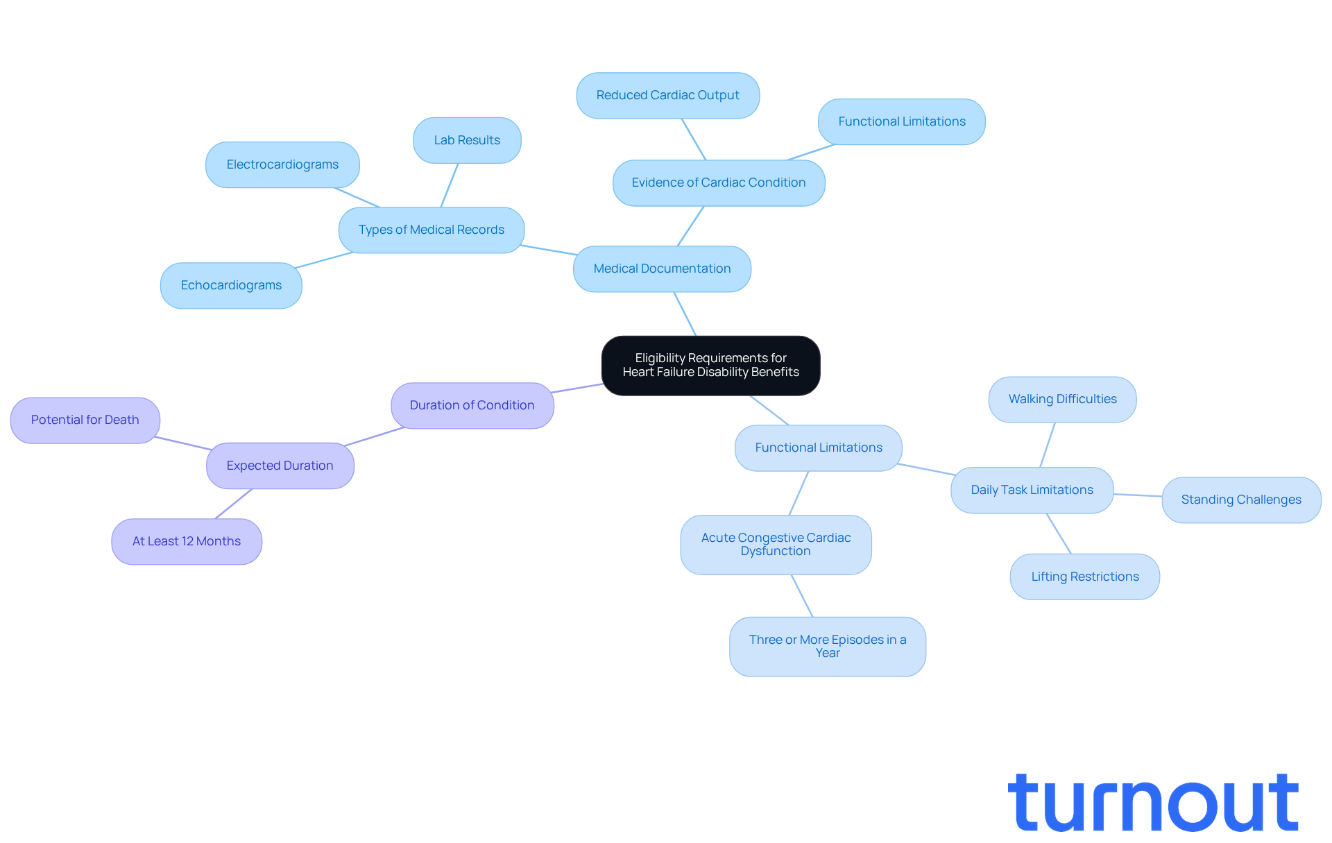 The central node represents the main topic, while the branches show the key criteria you need to meet. Each sub-branch provides specific details to help you understand what documentation and evidence are necessary for your application.