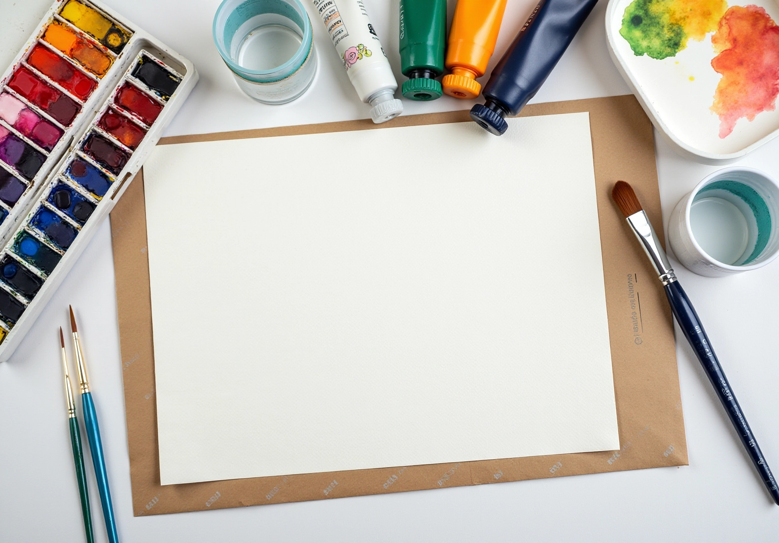 Well-Organized Watercolor Workspace