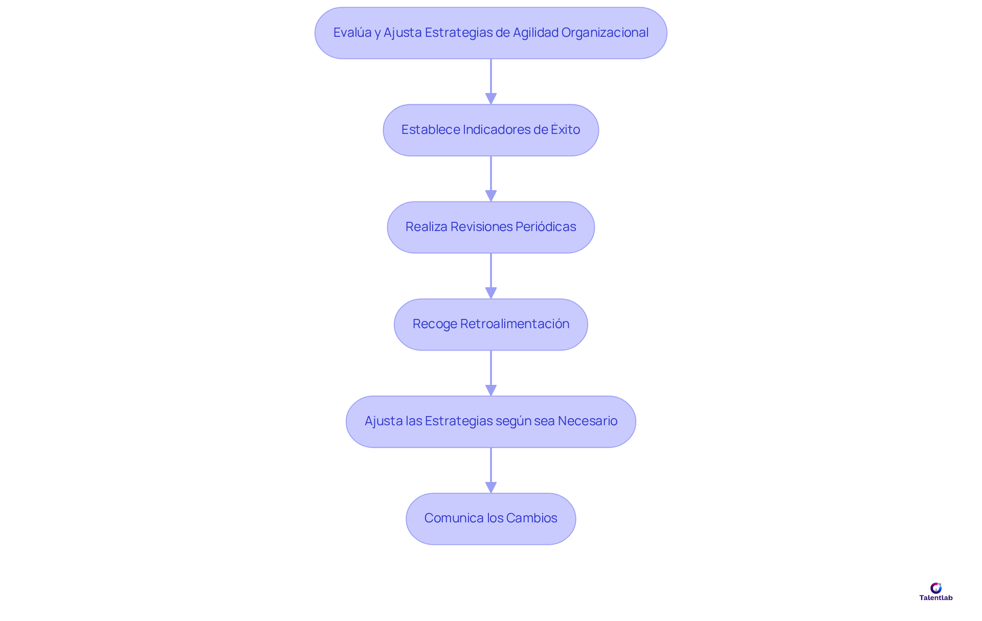 Cada cuadro representa un paso en el proceso de evaluación y ajuste. Sigue las flechas para ver cómo cada paso se conecta con el siguiente, ayudando a las organizaciones a adaptarse y mejorar continuamente. Cada cuadro representa un paso en el proceso de evaluación y ajuste. Sigue las flechas para ver cómo cada paso se conecta con el siguiente, ayudando a las organizaciones a adaptarse y mejorar continuamente.