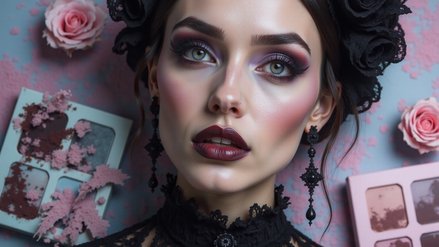 Whimsical Pastel Goth Makeup