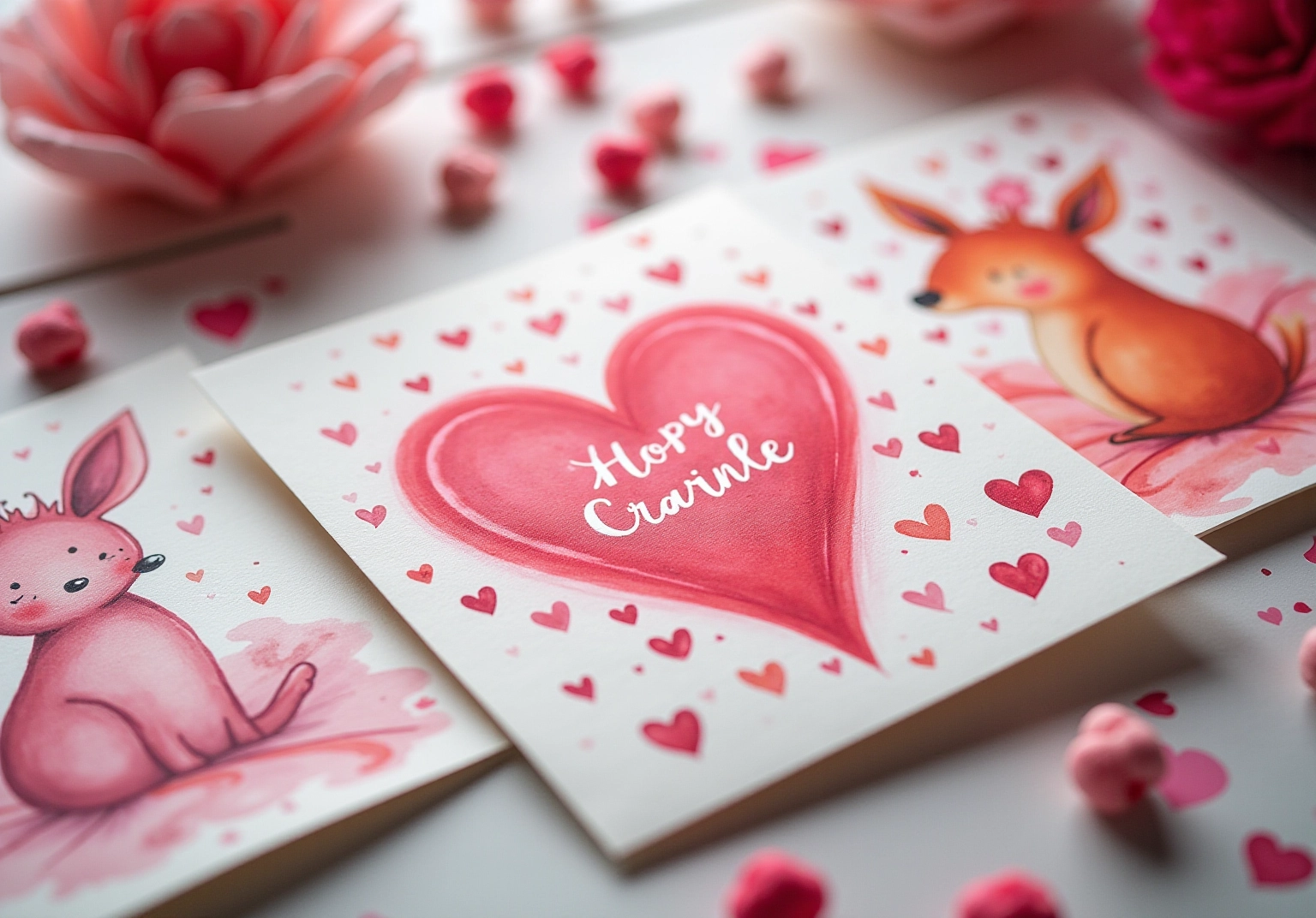 Whimsical Valentine's Day Watercolor Cards Whimsical Valentine's Day Watercolor Cards