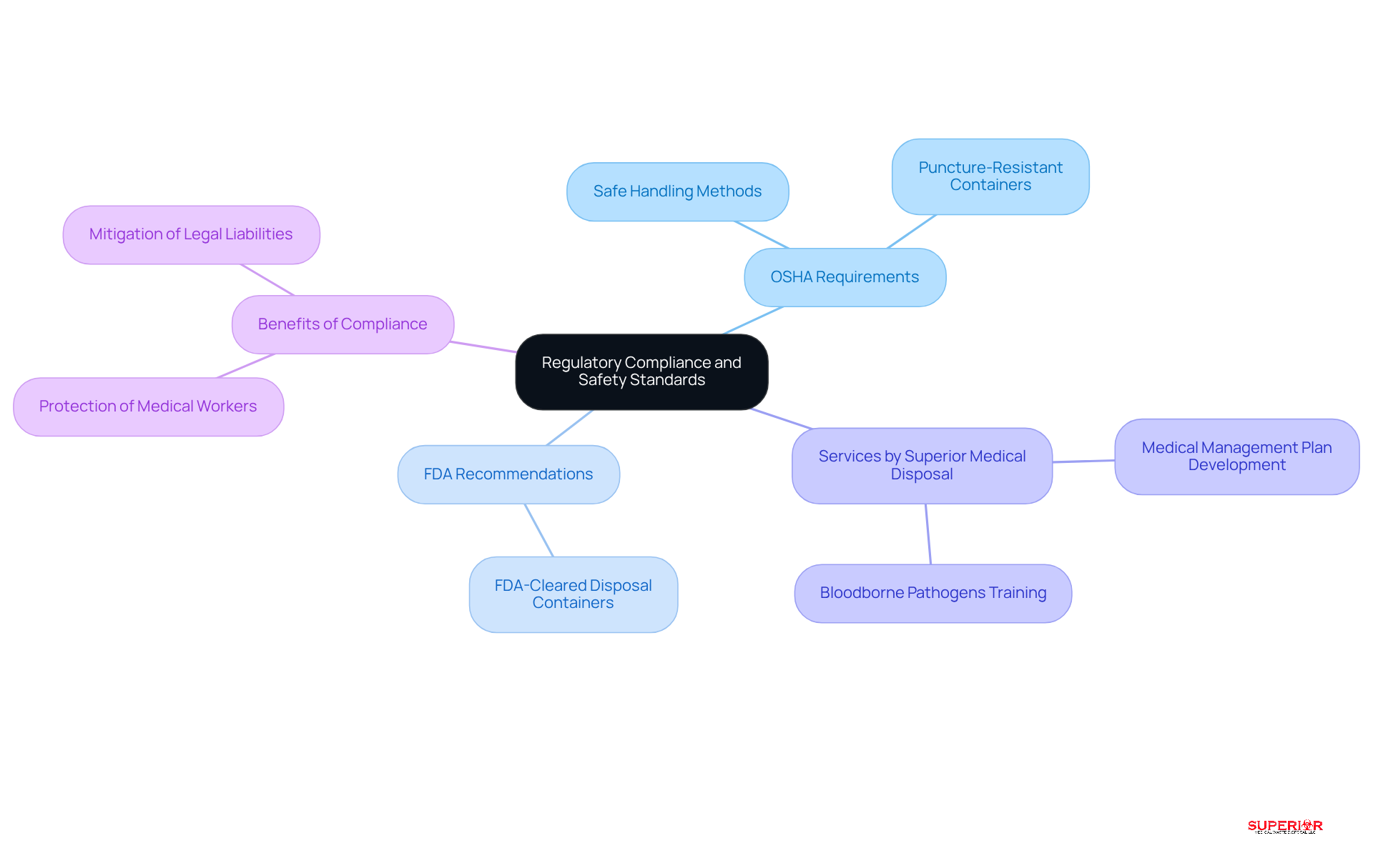 The central node represents the main topic, while branches show specific regulations, services, and benefits. Follow the branches to understand how each part contributes to overall safety and compliance. The central node represents the main topic, while branches show specific regulations, services, and benefits. Follow the branches to understand how each part contributes to overall safety and compliance.
