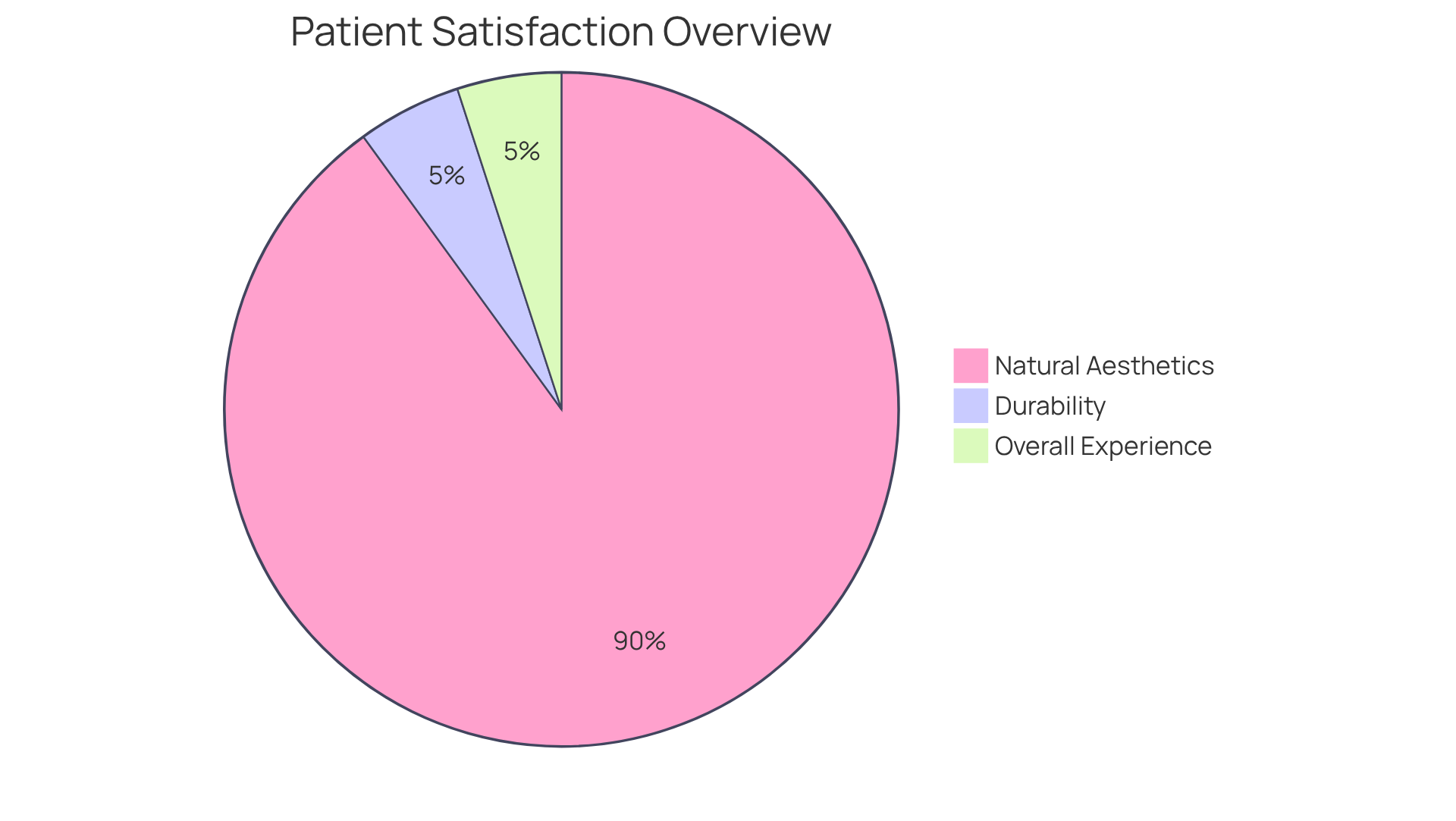 Each slice of the pie shows how satisfied patients are with different aspects of ceramic fillings. A larger slice means more patients appreciate that feature, helping you see what matters most to them.