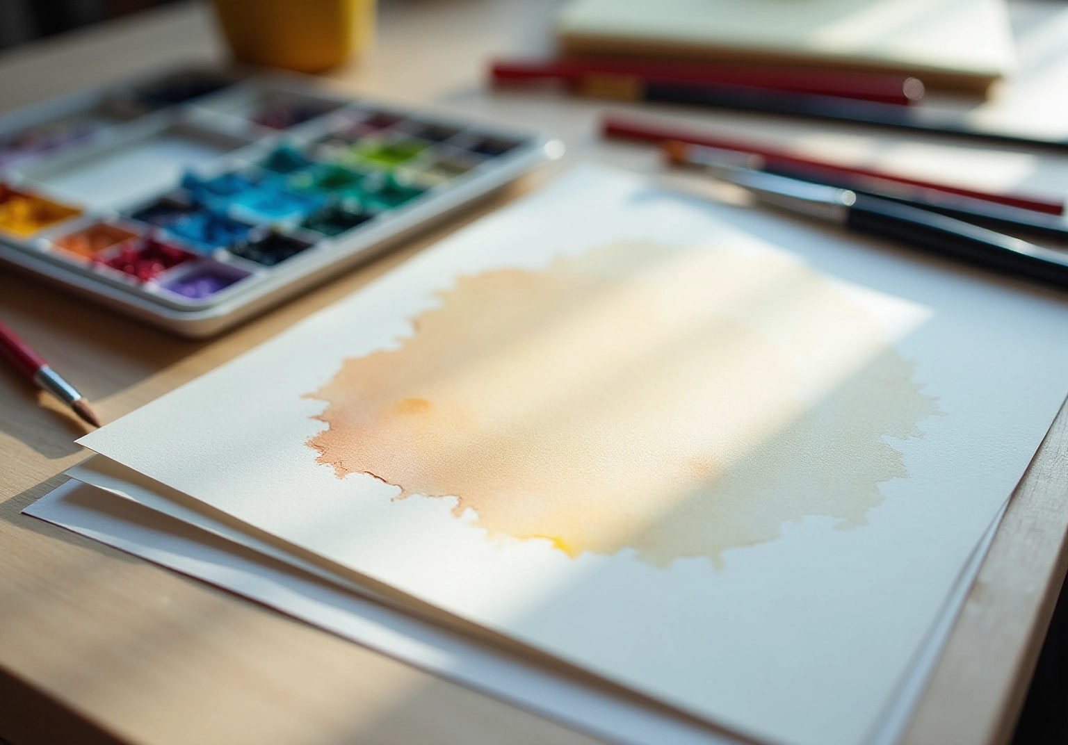 Winsor & Newton Cotman Watercolor Paper in an Artist's Studio Winsor & Newton Cotman Watercolor Paper in an Artist's Studio