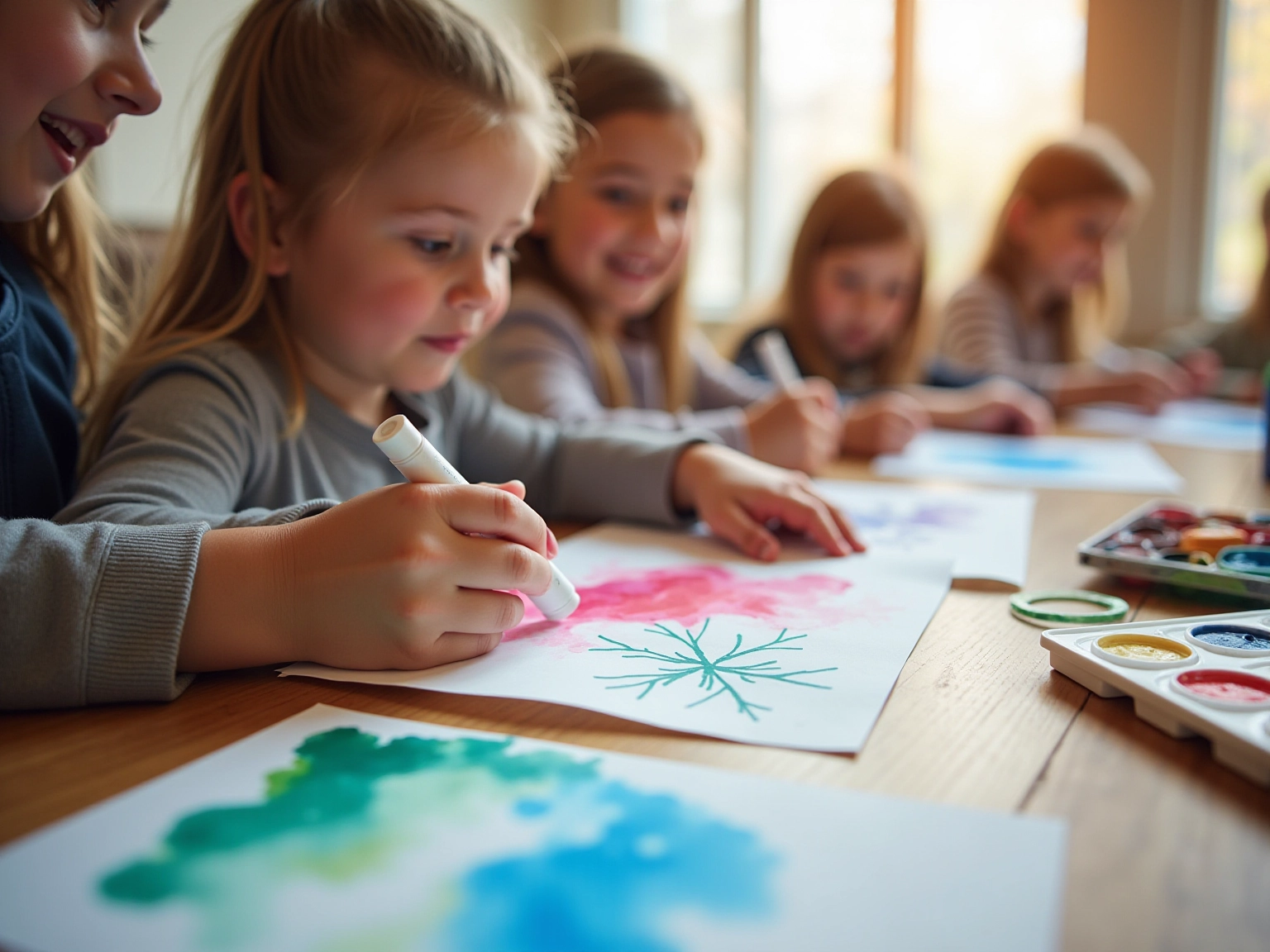 Winter Watercolor Resist Art Project with Kids