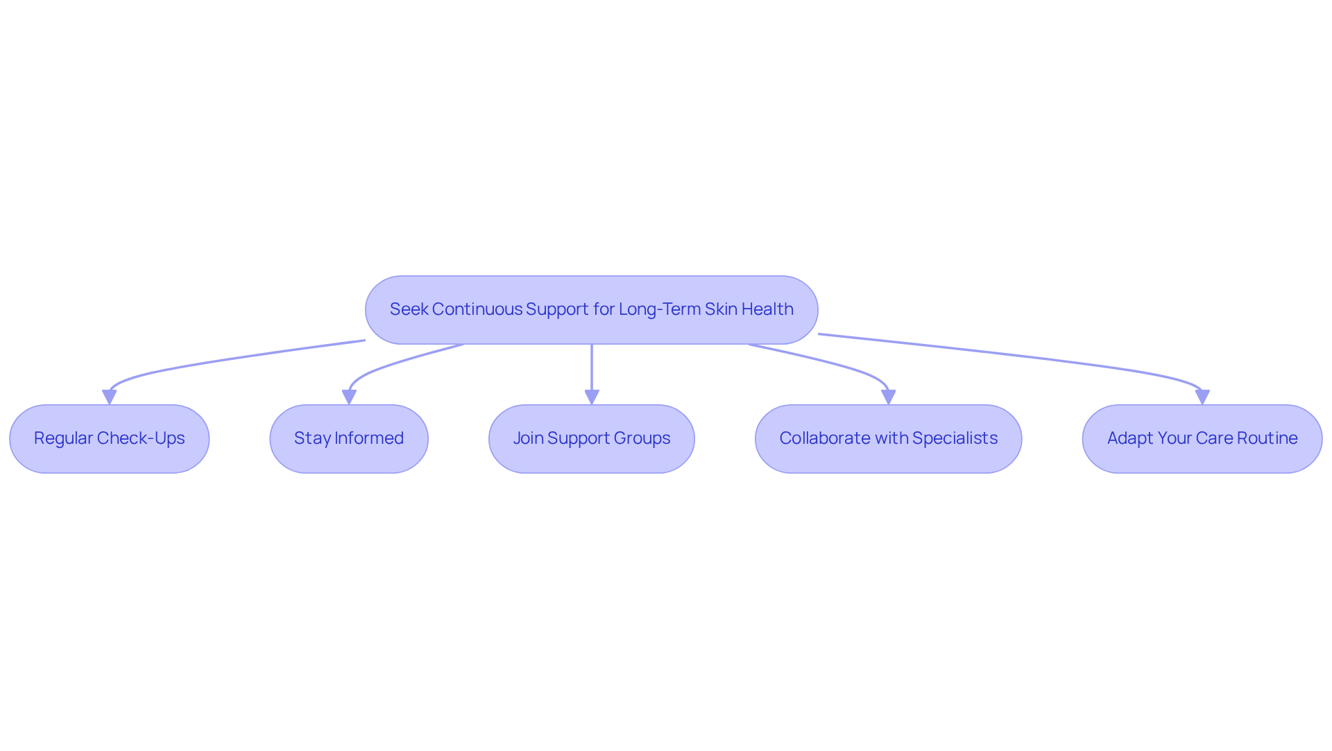 Each box represents a strategy you can follow to support your skin health during perimenopause. Follow the arrows to see how these strategies connect and build upon each other for comprehensive care. Each box represents a strategy you can follow to support your skin health during perimenopause. Follow the arrows to see how these strategies connect and build upon each other for comprehensive care.