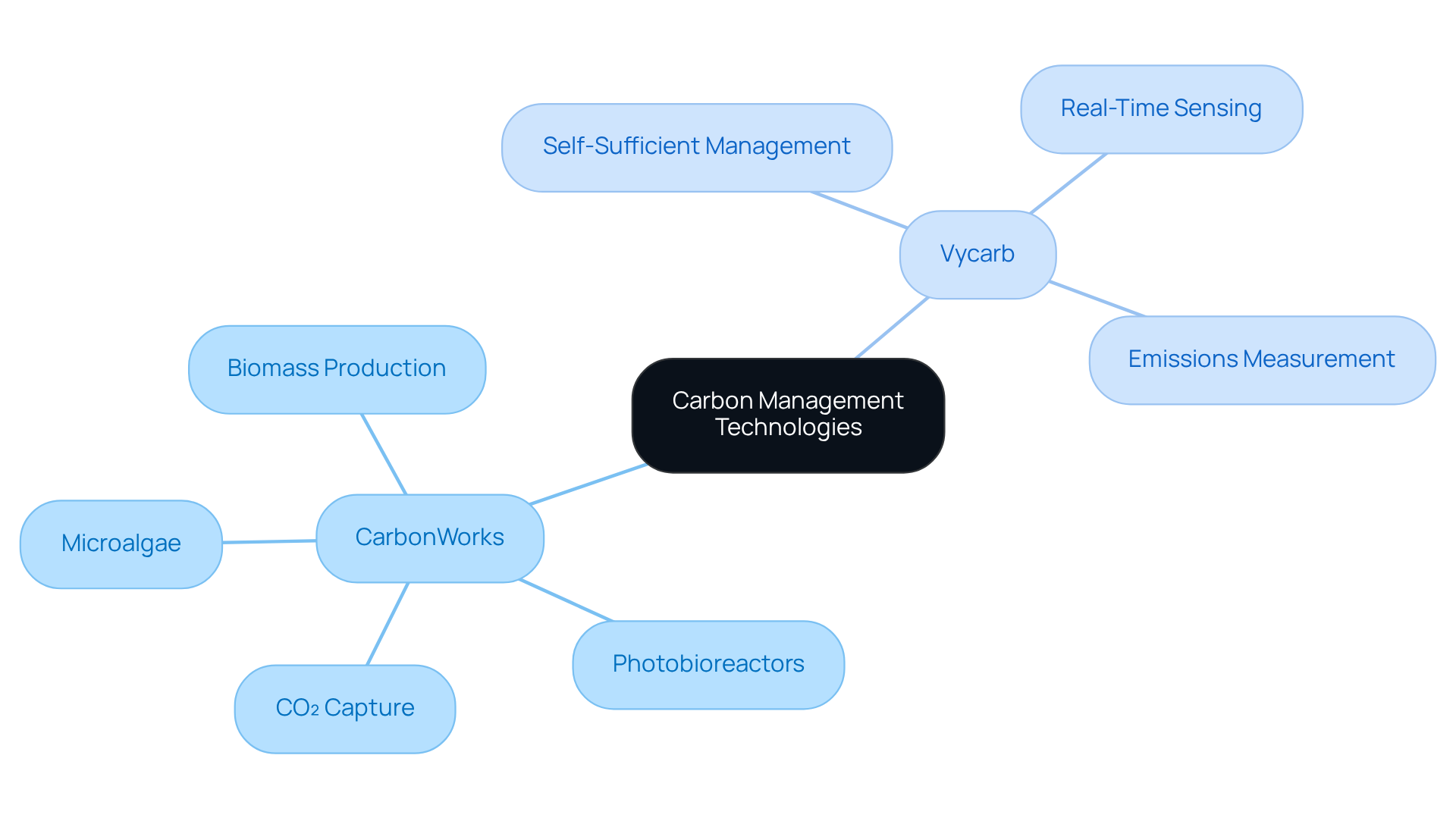 The central node represents the main topic of carbon management technologies. Each branch shows a different technology, with further details about their features and benefits. This helps you understand how each system contributes to carbon management.