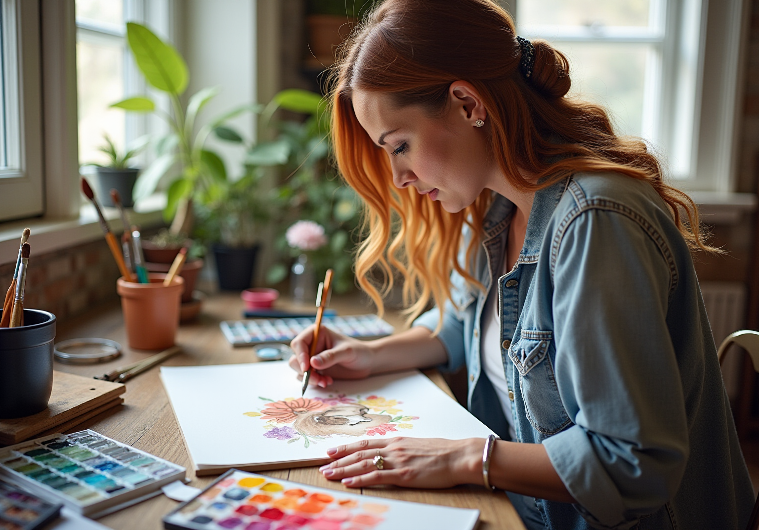 Artist Kelly Swain at Work Artist Kelly Swain at Work