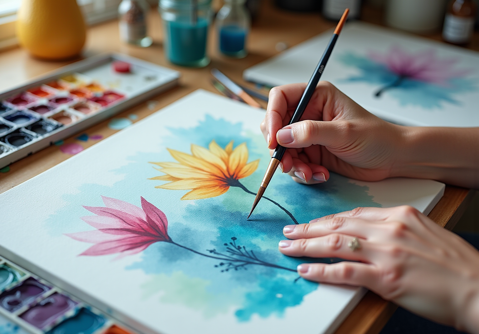 Creative Aquarelle Painting Session Creative Aquarelle Painting Session
