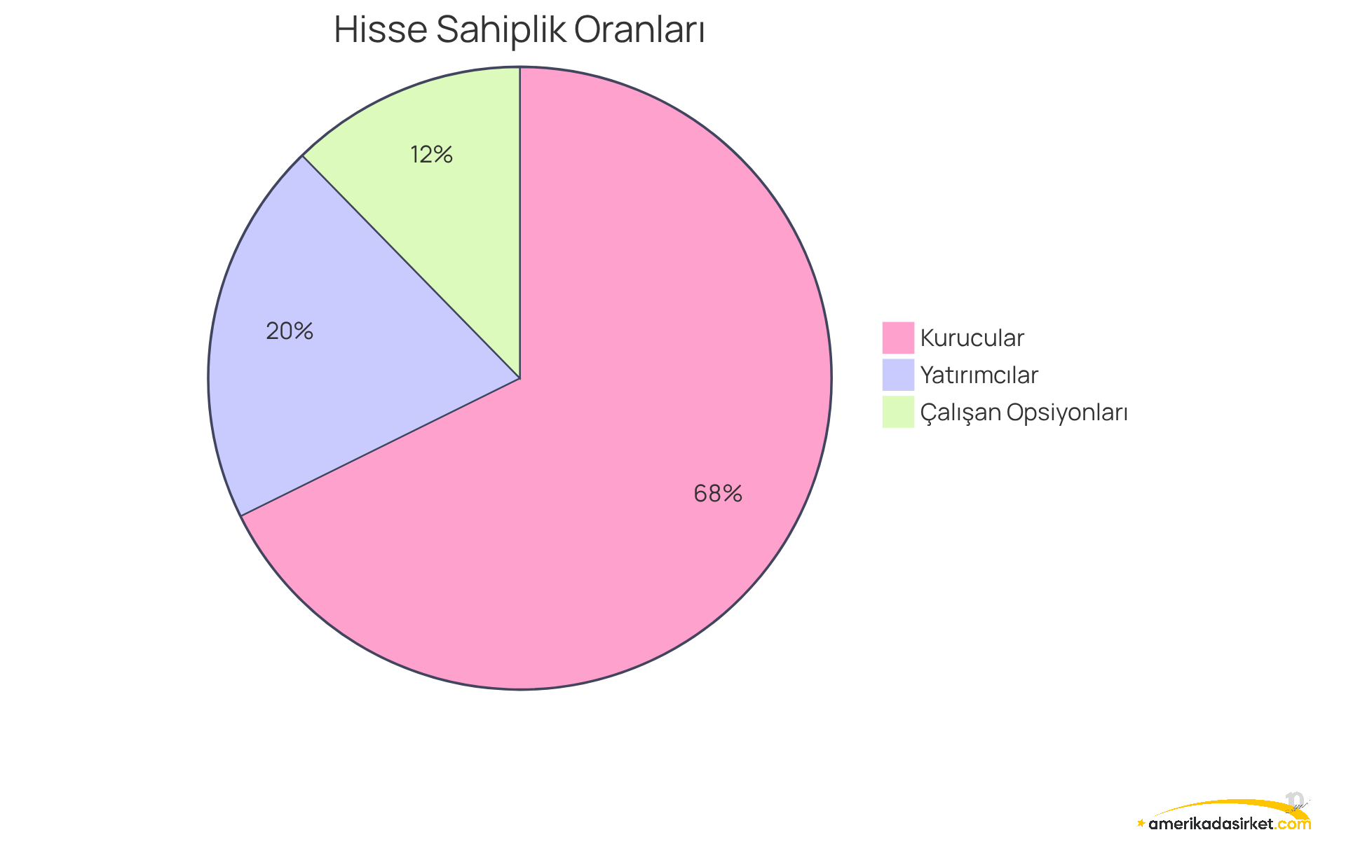 Her dilim, belirli bir grup tarafından sahip olunan hisse oranını gösterir. Daha büyük dilimler, daha fazla sahiplik anlamına gelir; bu nedenle, hangi grubun daha fazla paya sahip olduğunu kolayca görebilirsiniz.