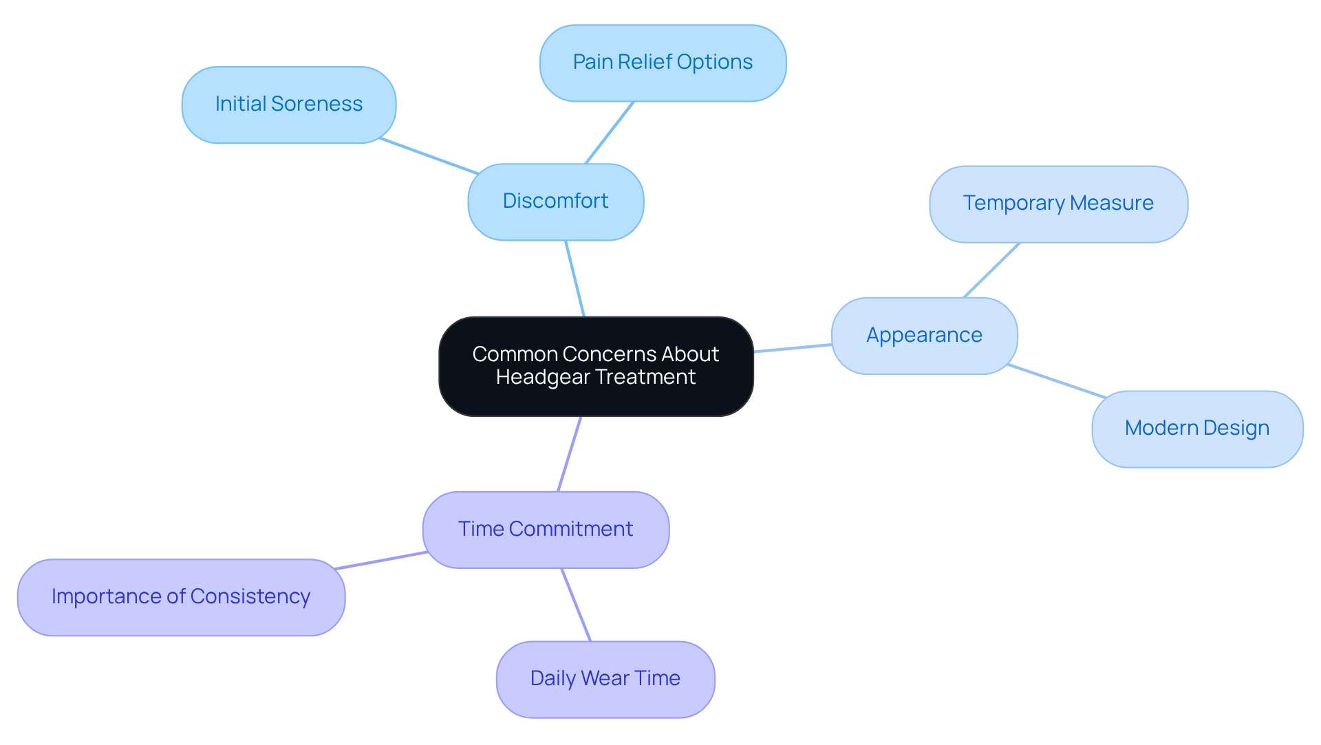 The center represents the overall topic, while the branches show specific concerns and details. Each color-coded branch helps you quickly identify different areas of worry and the supportive information related to them.