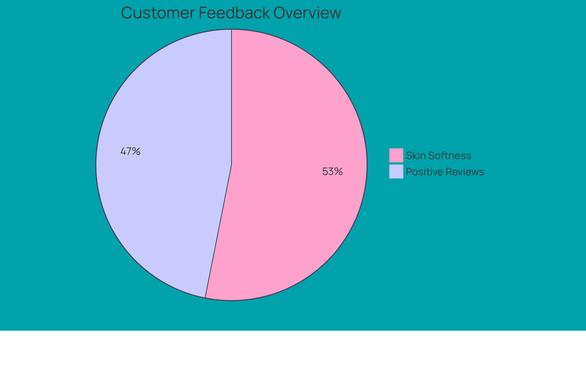 Each slice shows how many customers highlighted either 'softness' or provided positive reviews — the larger the slice, the more customers appreciated that aspect of the cleanser.