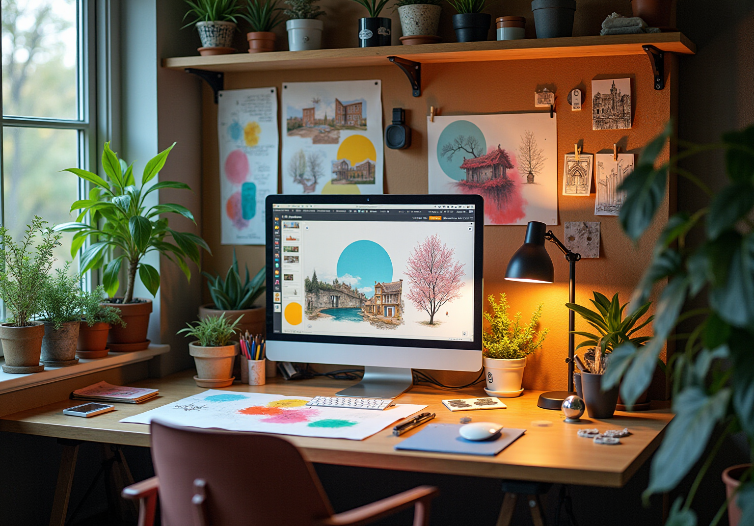 Inspiring Artist's Workspace Inspiring Artist's Workspace