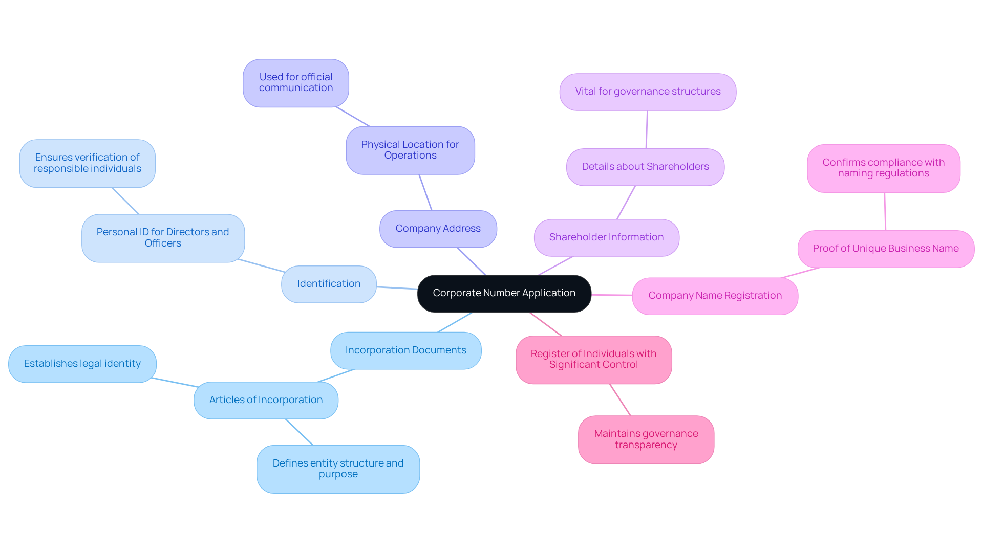 The center represents the application process, and each branch shows a document you need to gather. The sub-branches explain why each document is important, helping you understand what to prepare. The center represents the application process, and each branch shows a document you need to gather. The sub-branches explain why each document is important, helping you understand what to prepare.
