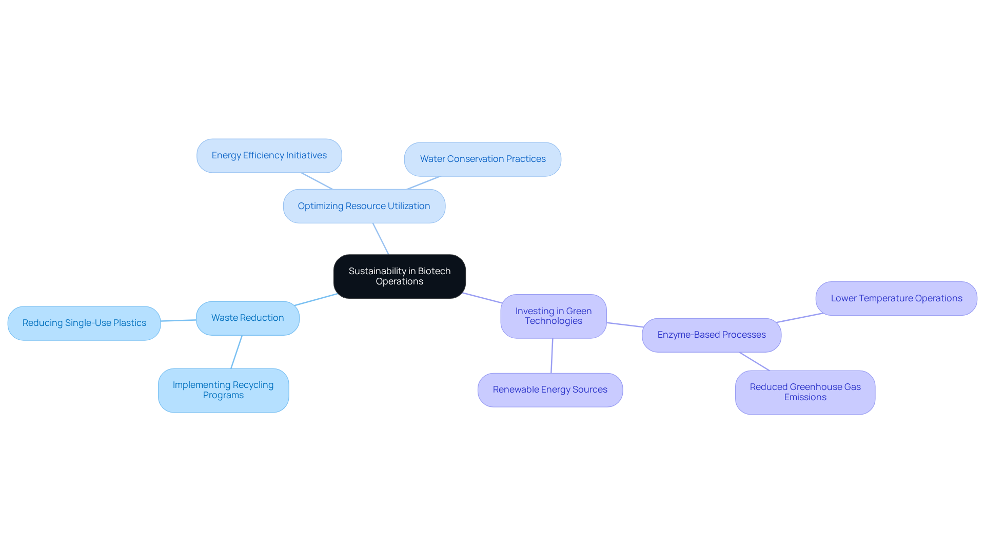 At the center is the main theme of sustainability. Each branch represents a key initiative that contributes to eco-friendly practices, and the sub-branches offer details on how these initiatives can be implemented or their benefits.