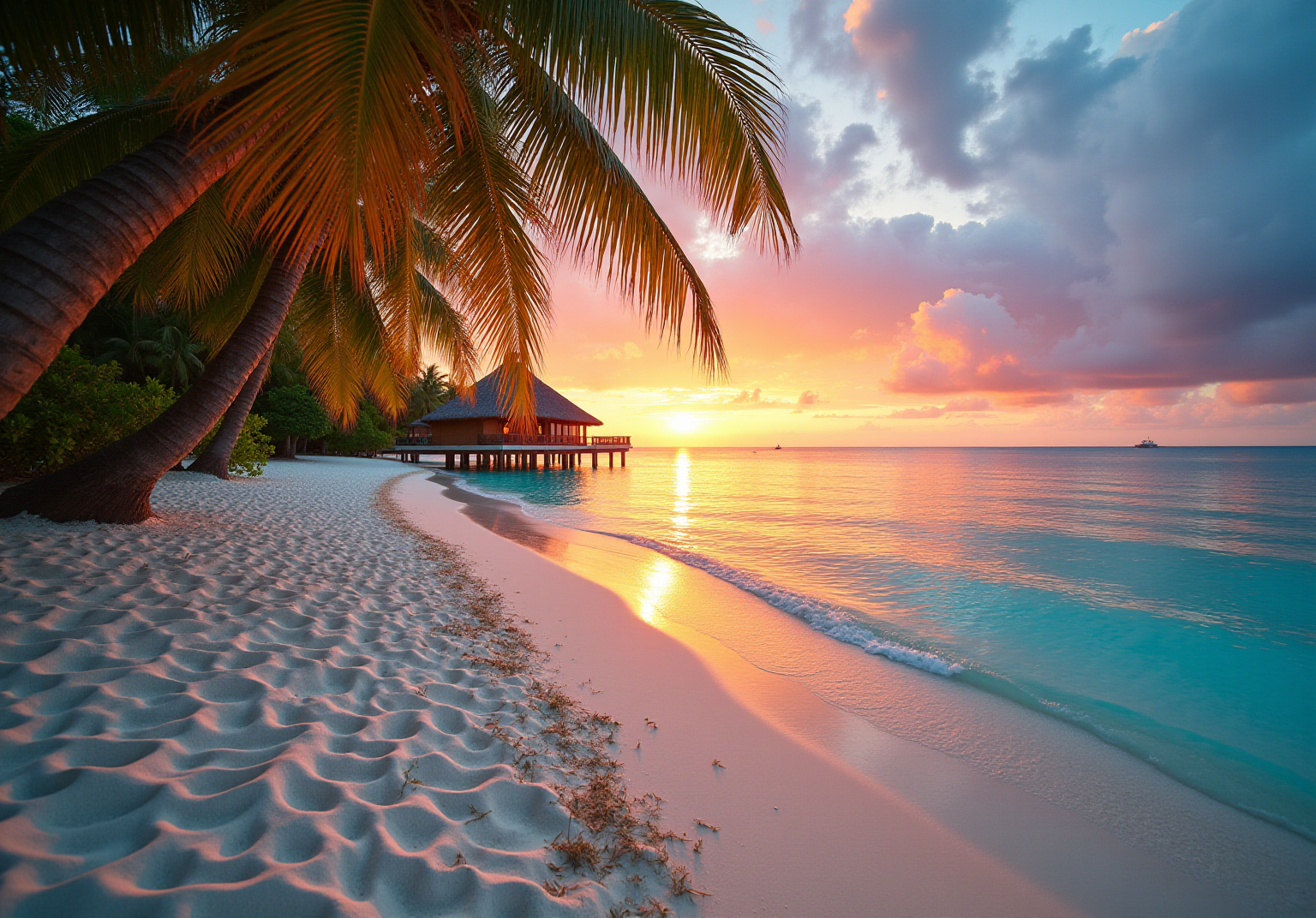 Luxurious Sunset in the Maldives