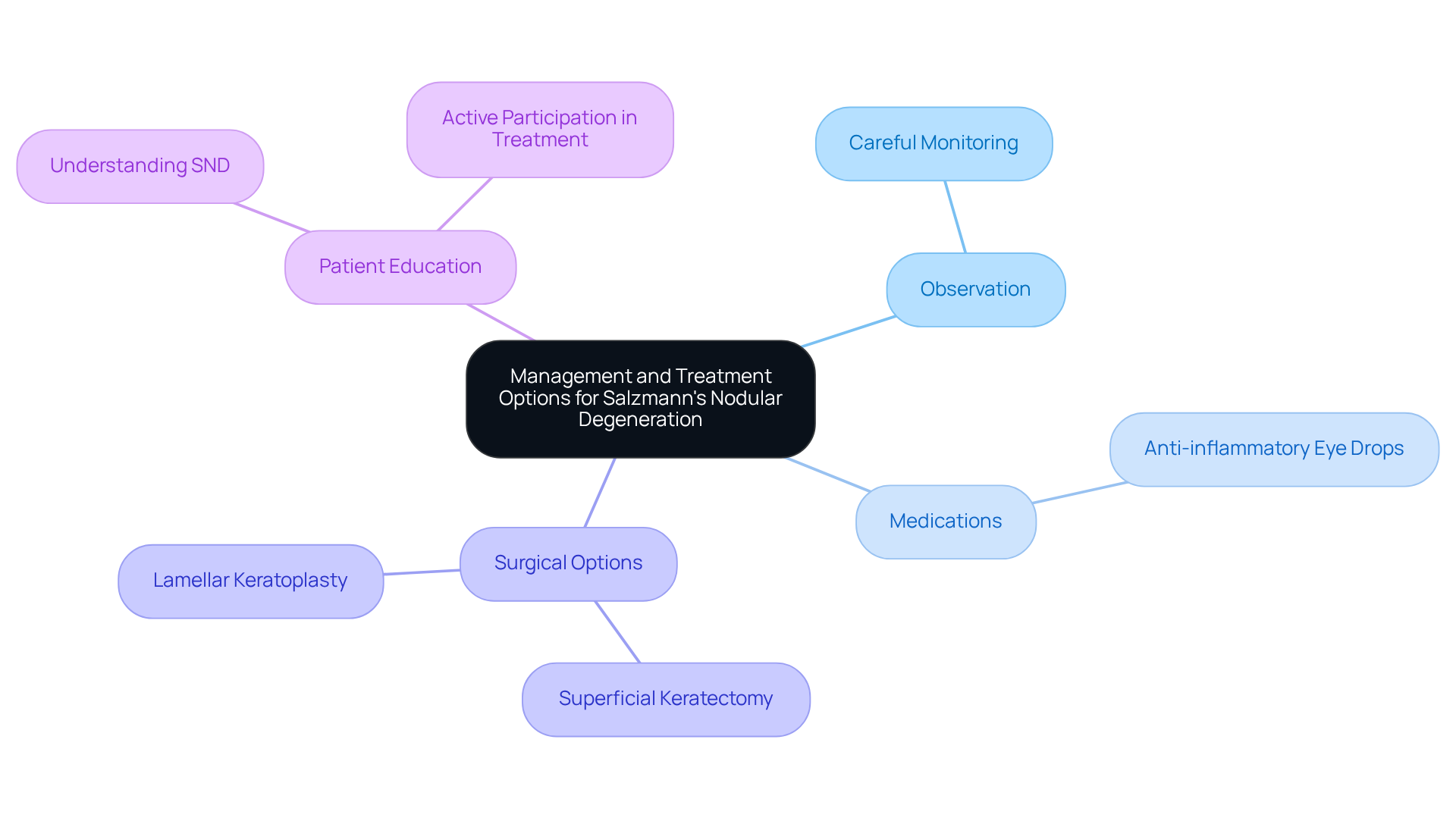 The central node represents the overall topic, while the branches show different strategies for managing the condition. Each branch can be explored to understand specific approaches and their importance in treatment. The central node represents the overall topic, while the branches show different strategies for managing the condition. Each branch can be explored to understand specific approaches and their importance in treatment.