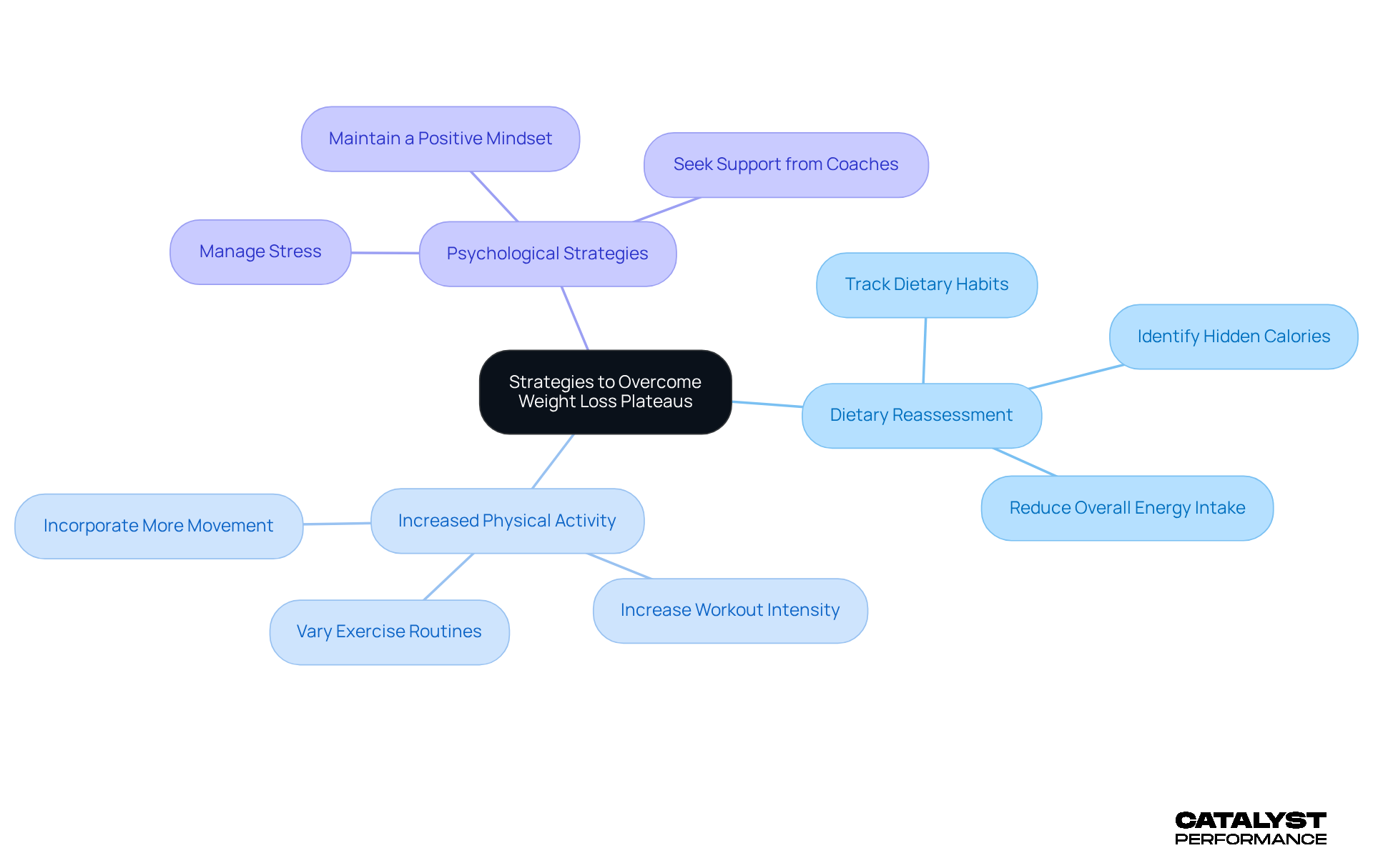 Start at the center with the main topic, then explore each branch to see the different strategies and their specific actions. Each color represents a different strategy area, making it easy to navigate through the information.