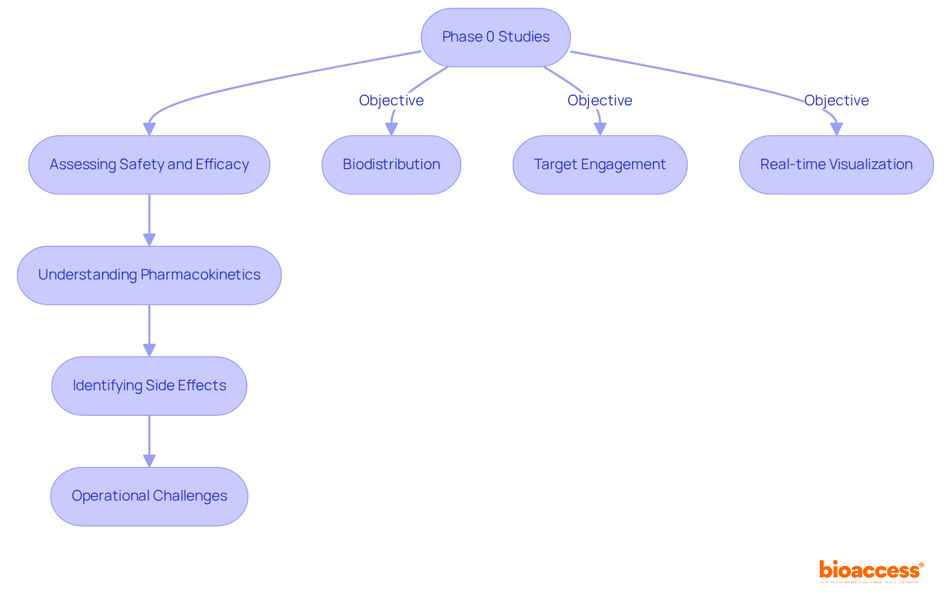 Each box represents a step in the research process. Follow the arrows to see how each stage connects and leads to the next, with objectives highlighted to show what each phase aims to achieve.