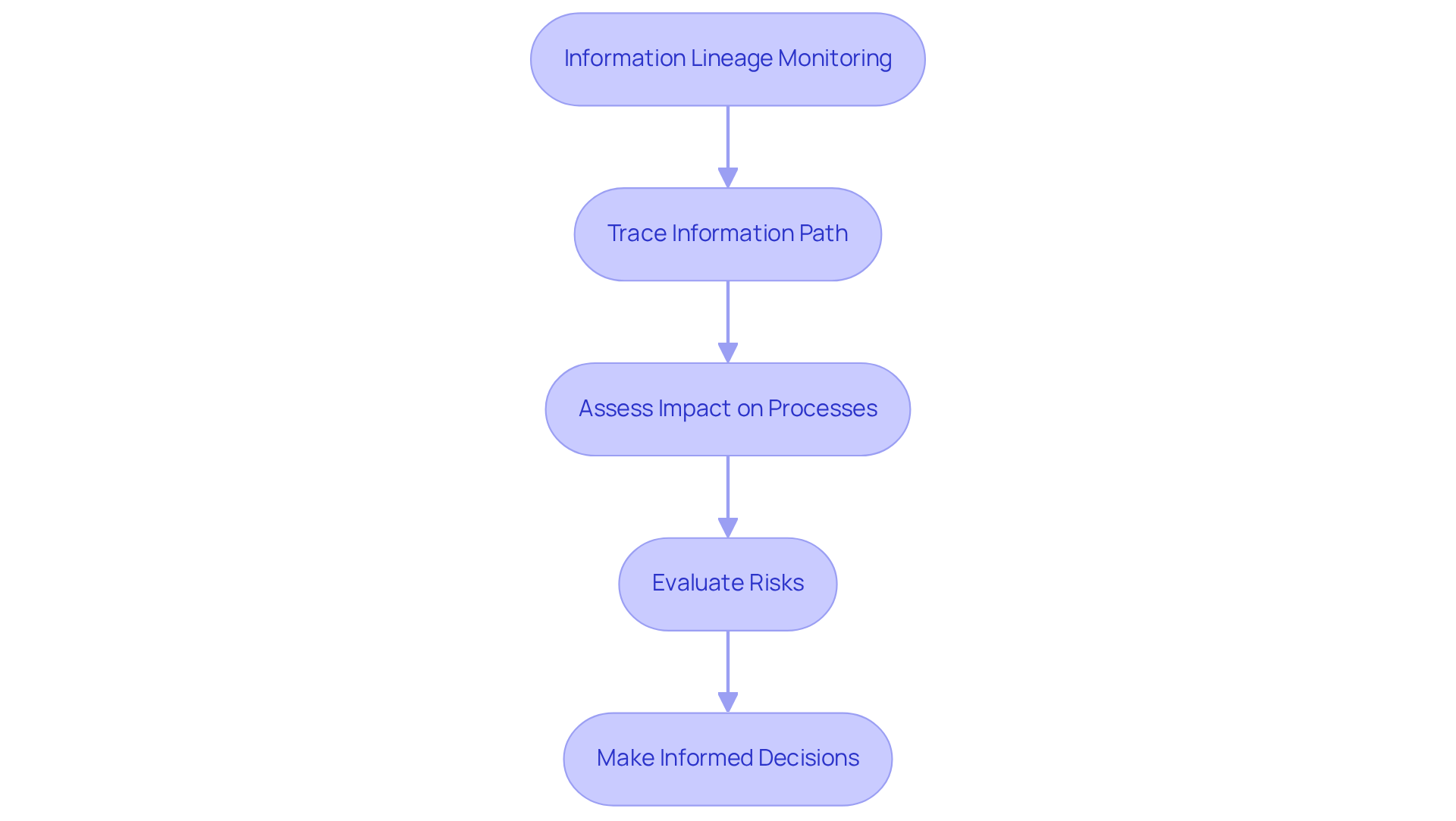 Each box represents a step in the process of monitoring information lineage. Follow the arrows to see how each step leads to the next, ultimately aiding in risk assessment and decision-making.