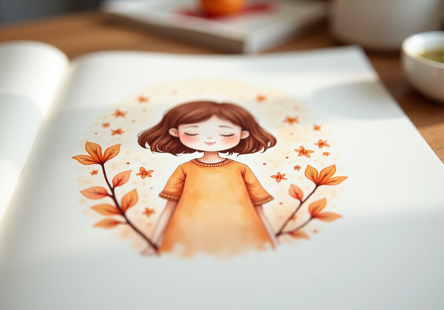 Captivating Watercolor Girl Illustration