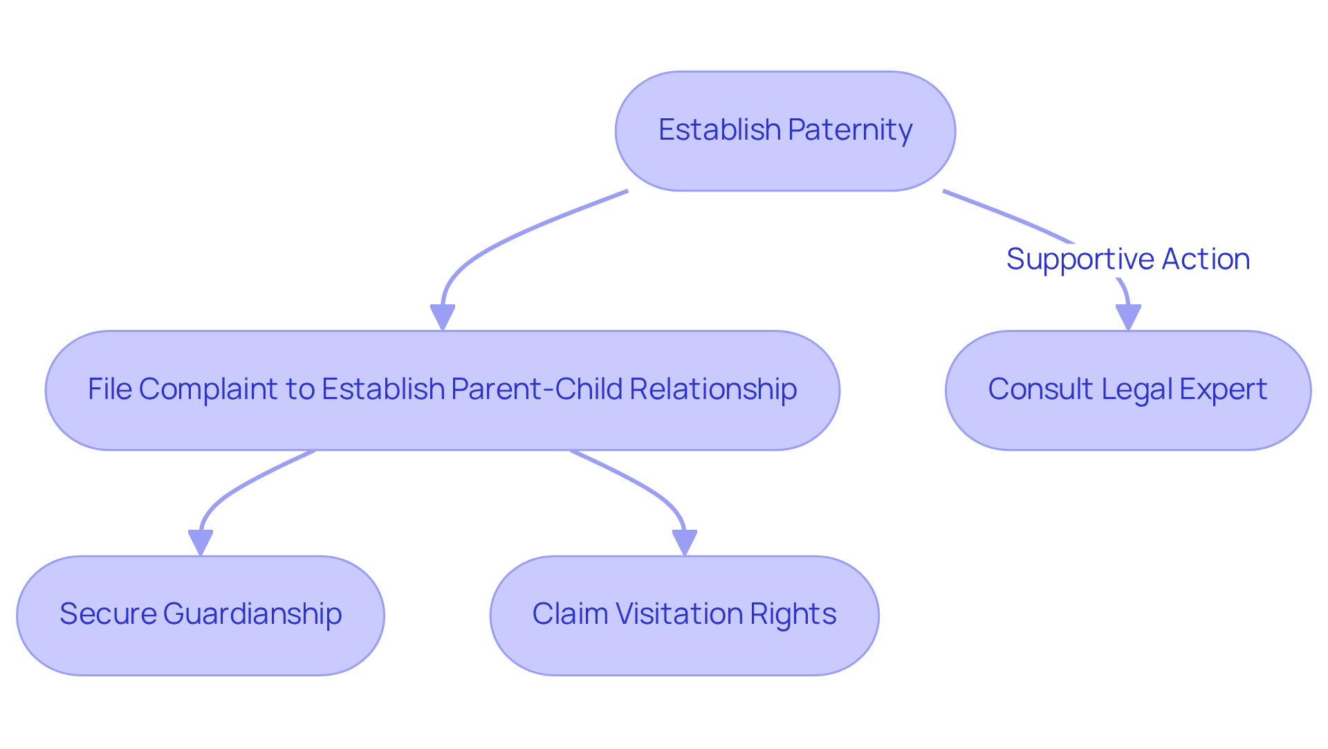 This flowchart guides fathers through the necessary steps to secure their parental rights. Each box represents a key action, and the arrows show the order in which these actions should be taken. Remember, consulting a legal expert can provide valuable support in this process!