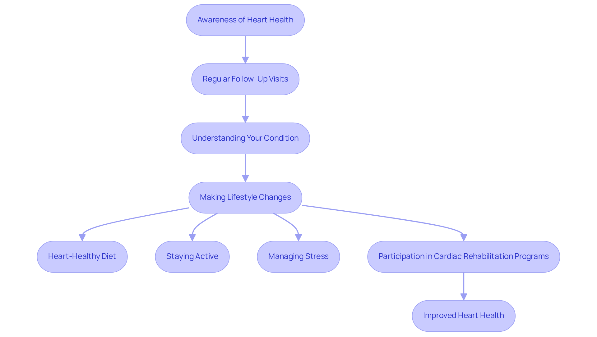 This flowchart illustrates the steps you can take after experiencing a silent heart attack. Start with understanding your heart health, then follow the arrows to see how regular check-ups, lifestyle changes, and rehabilitation can lead to better heart health. Each step is important in your recovery journey!