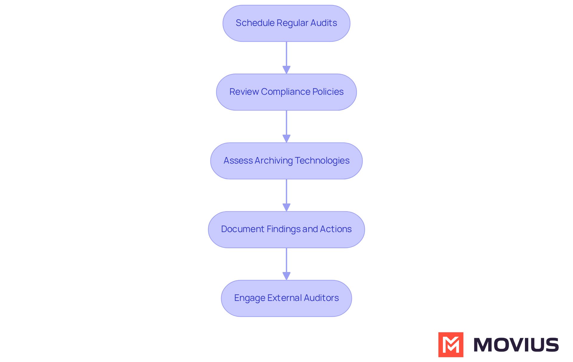 Each box represents a crucial step in the audit process. Follow the arrows to see how each step builds on the previous one, ensuring that your organization stays compliant and effectively manages sensitive information. Each box represents a crucial step in the audit process. Follow the arrows to see how each step builds on the previous one, ensuring that your organization stays compliant and effectively manages sensitive information.