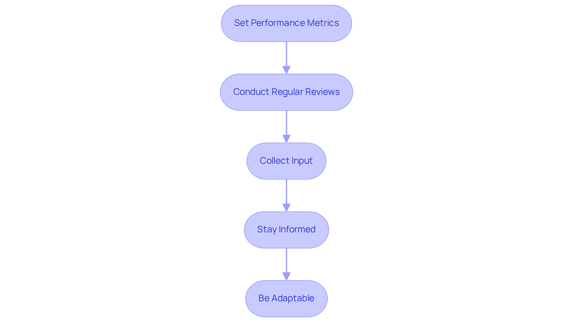 Each box represents a crucial step in the process of evaluating and adapting your business strategies. Follow the arrows to see how each step leads to the next, helping you improve your approach and stay competitive.