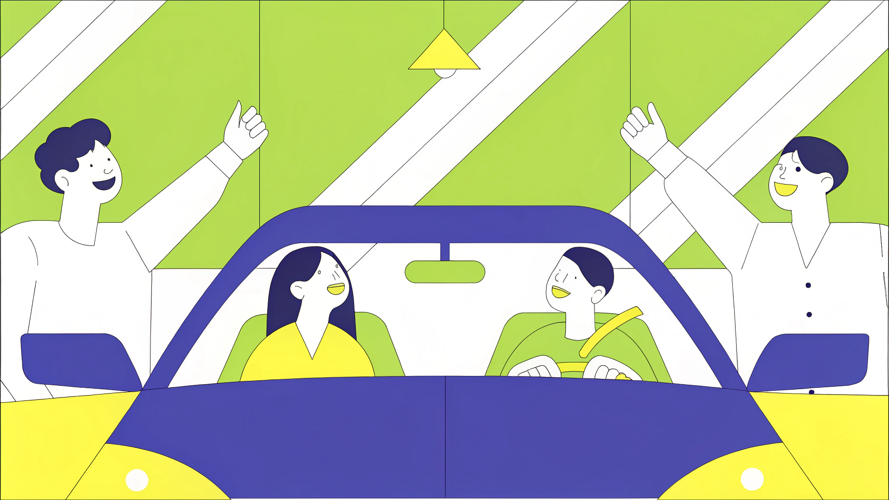 Joyful Car Delivery Celebration