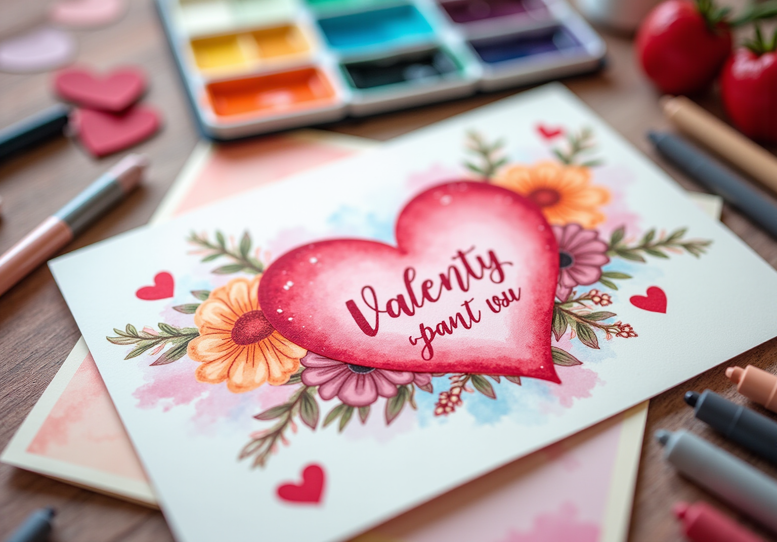 Crafting Unique Watercolor Valentine Cards