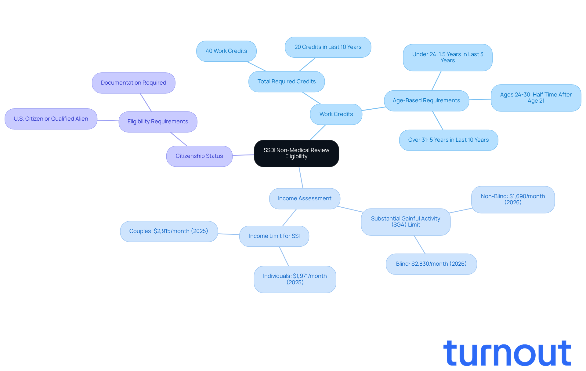 The center shows the main topic of eligibility, with branches leading to each criterion. Each branch contains specific details that help you understand what is needed to qualify. The center shows the main topic of eligibility, with branches leading to each criterion. Each branch contains specific details that help you understand what is needed to qualify.