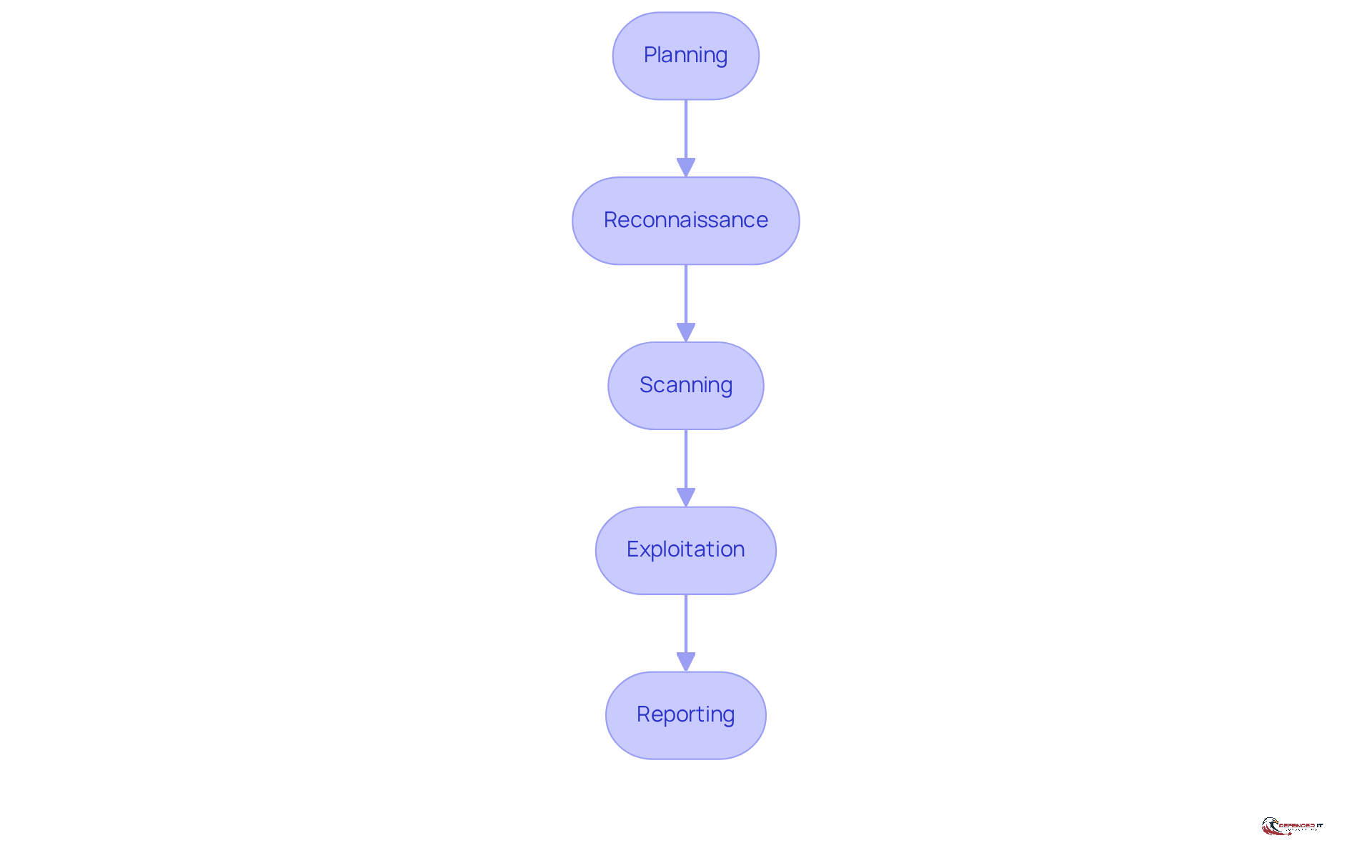 Each box represents a step in the penetration testing process. Follow the arrows to see how each phase connects and builds upon the previous one. Each box represents a step in the penetration testing process. Follow the arrows to see how each phase connects and builds upon the previous one.