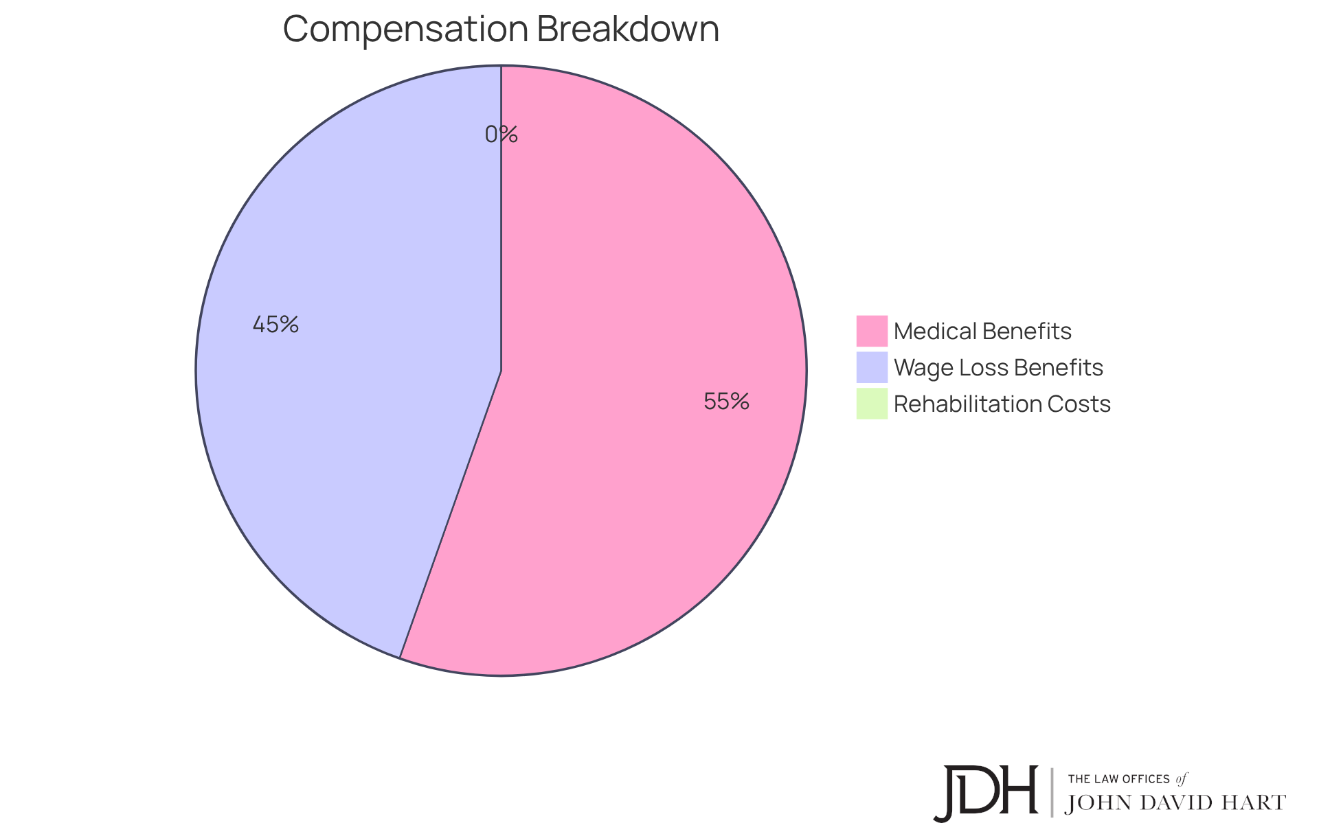 Each segment of the pie chart shows a type of compensation available to slip and fall victims. The size of each slice indicates how much that type contributes to the overall compensation, helping you understand where the money goes.